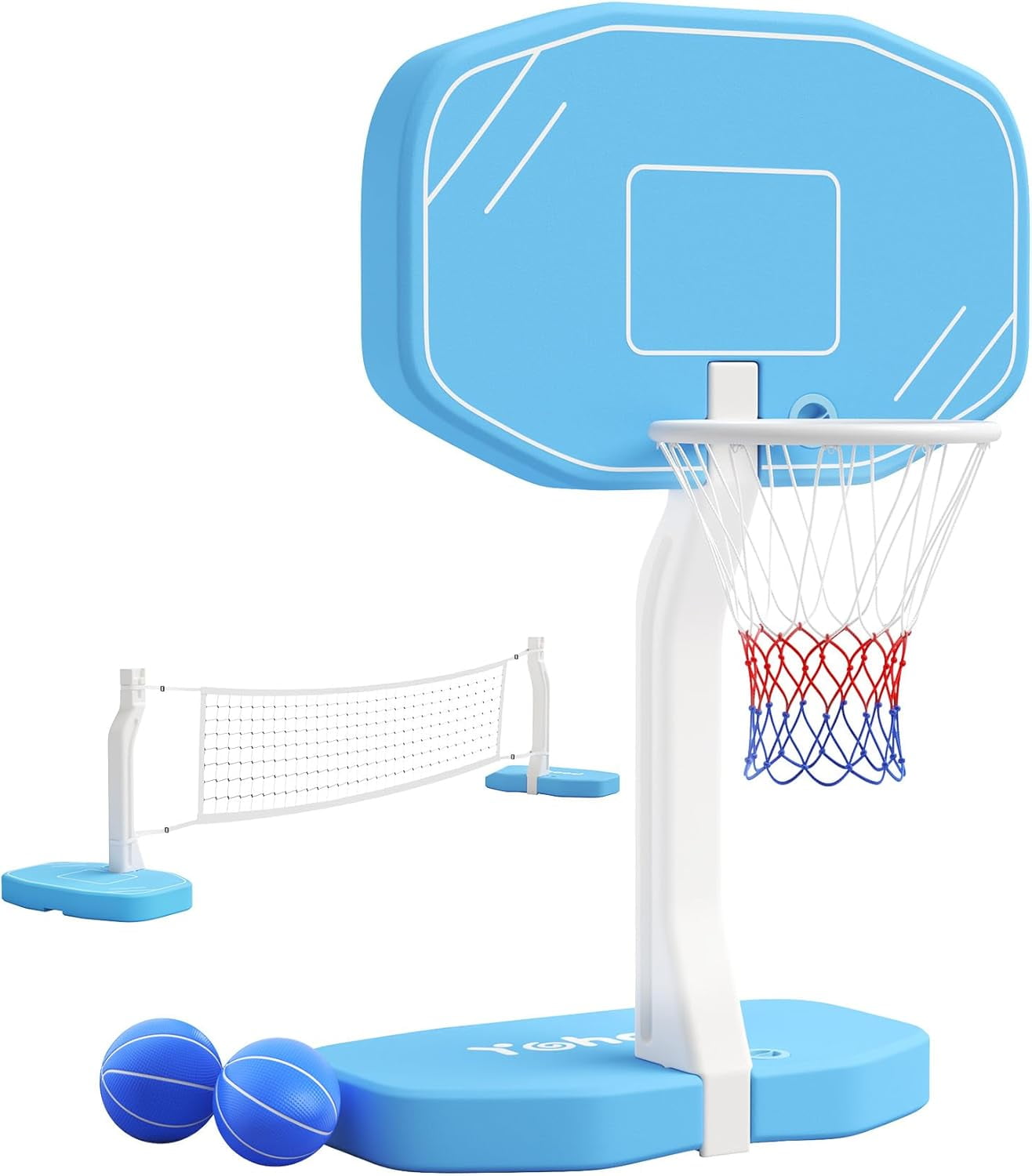 Pool Basketball Hoop or Pool Volleyball Net, 2 in 1 Pool Toys Pool ...