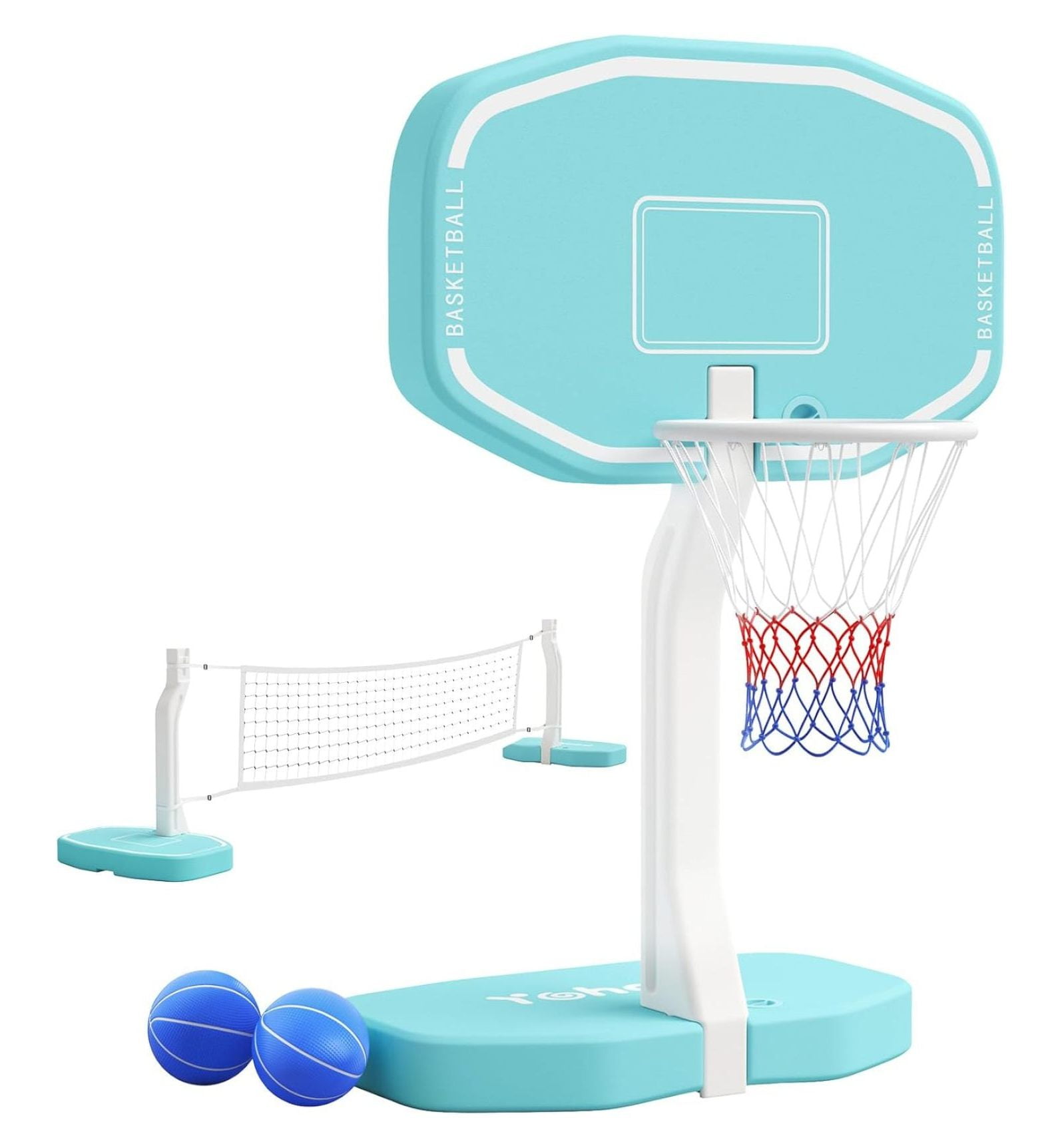 Pool Basketball Hoop or Pool Volleyball Net, 2 in 1 Pool Toys Pool ...