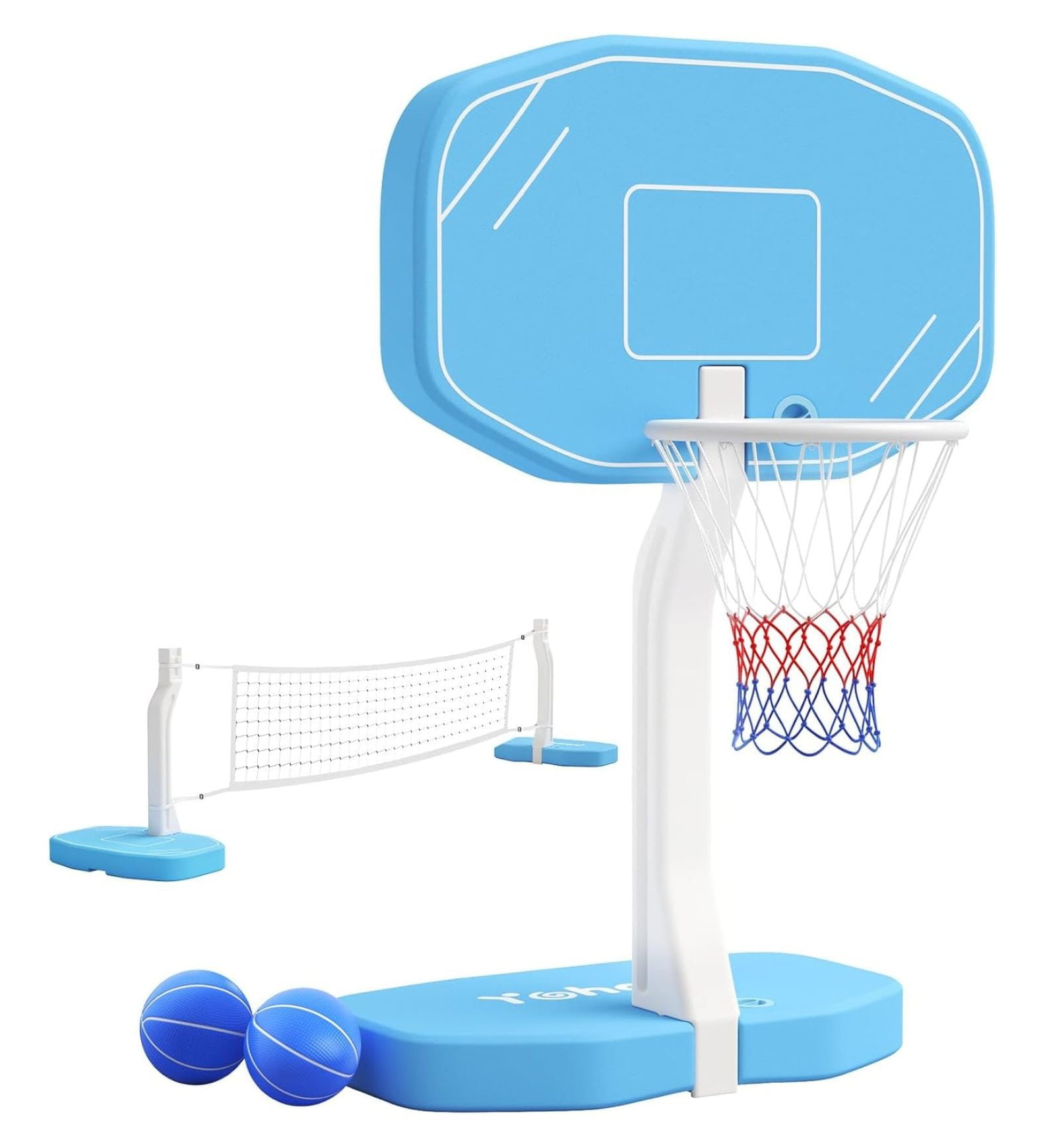 Pool Basketball Hoop or Pool Volleyball Net, 2 in 1 Pool Toys Pool ...