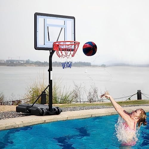 Pool Basketball Hoop Poolside Inground Adjustable Height 45"-53 ...