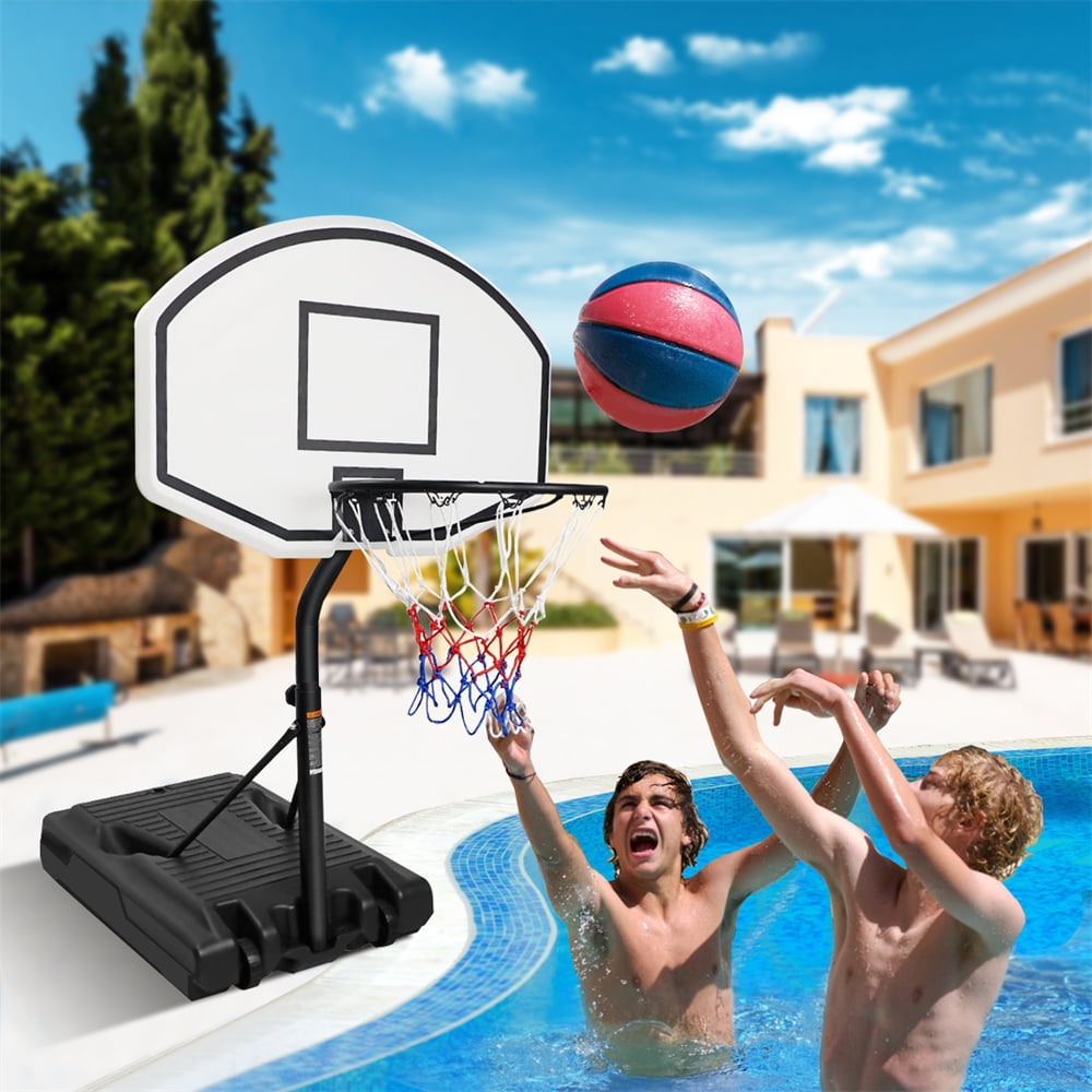 Poolside Basketball Hoop, Portable 3 Levels Adjustable Height 37''-56 ...