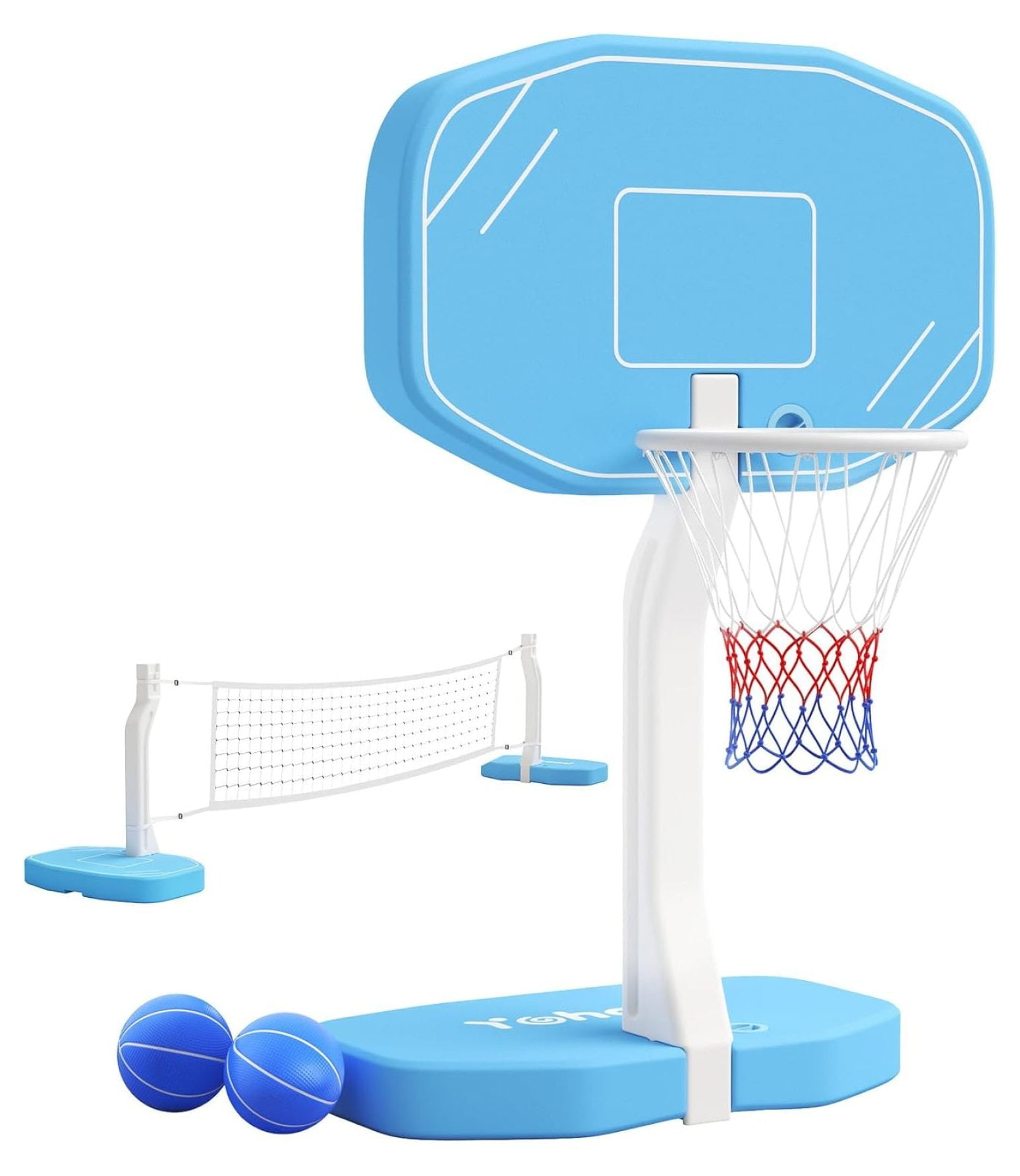 Pool Basketball Hoop or Pool Volleyball Net, 2 in 1 Pool Toys Pool ...