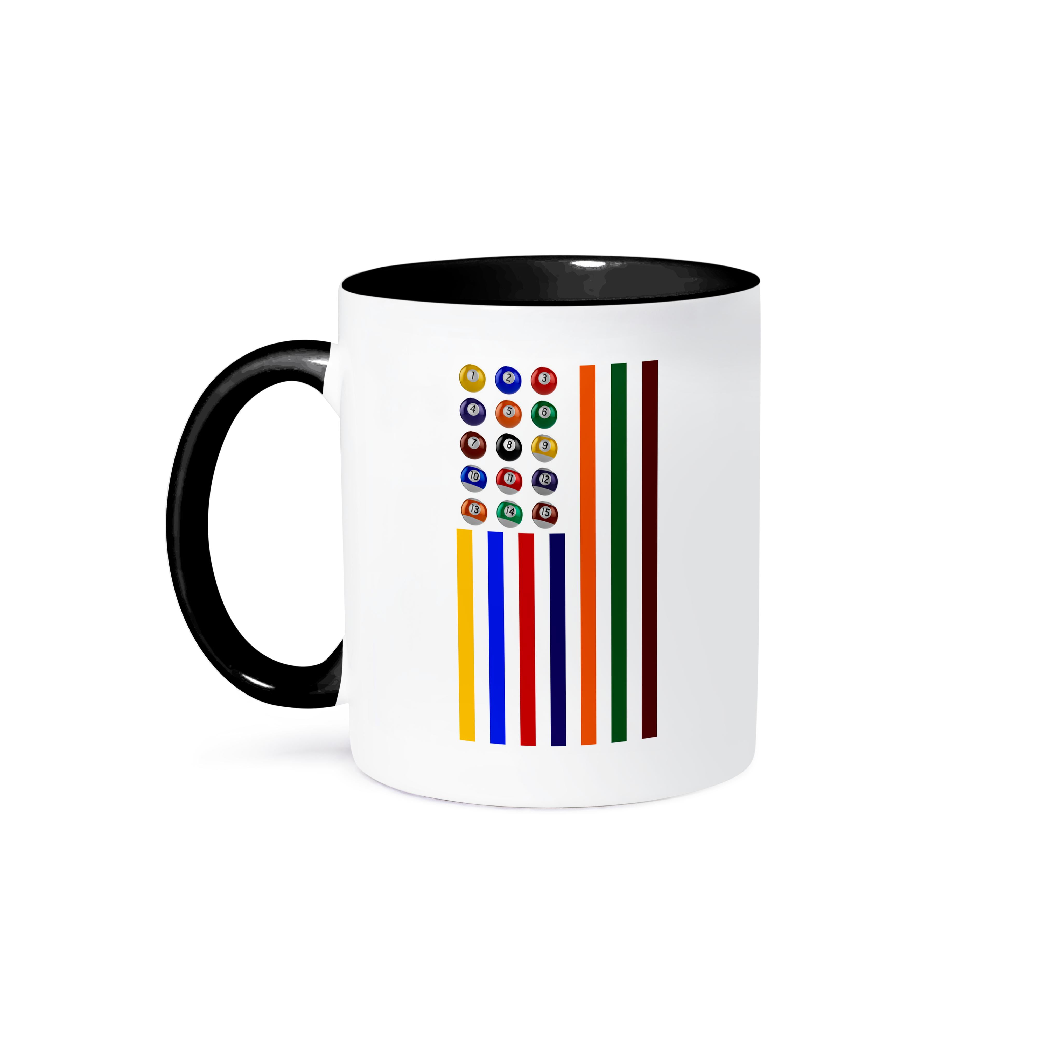 Pool Billiards Vertical Usa Flag With Pool Balls And Colors, 15oz Two ...