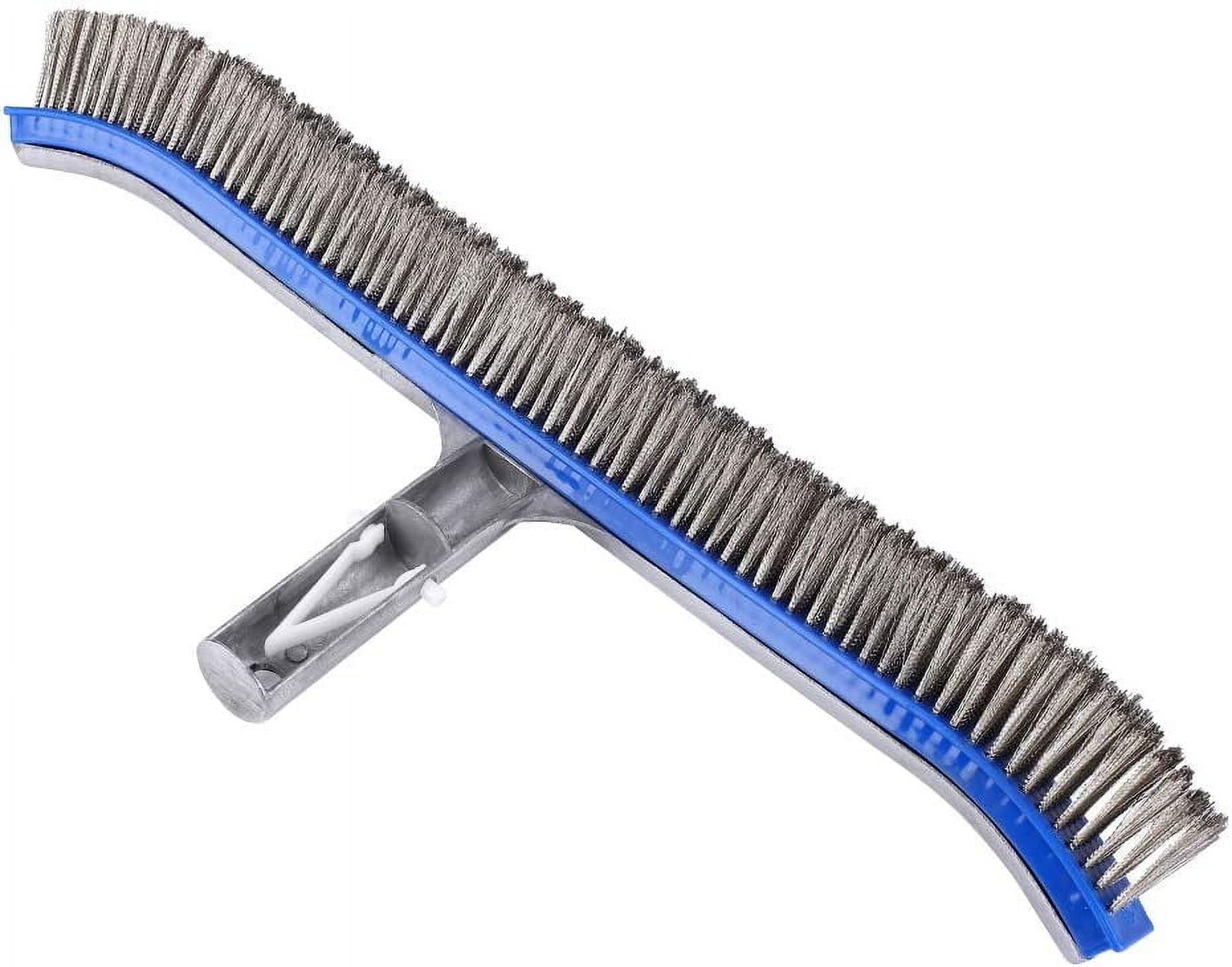 Pool Brush Deluxe, Stainless Steel Wire Bristles For Thorough Cleaning ...