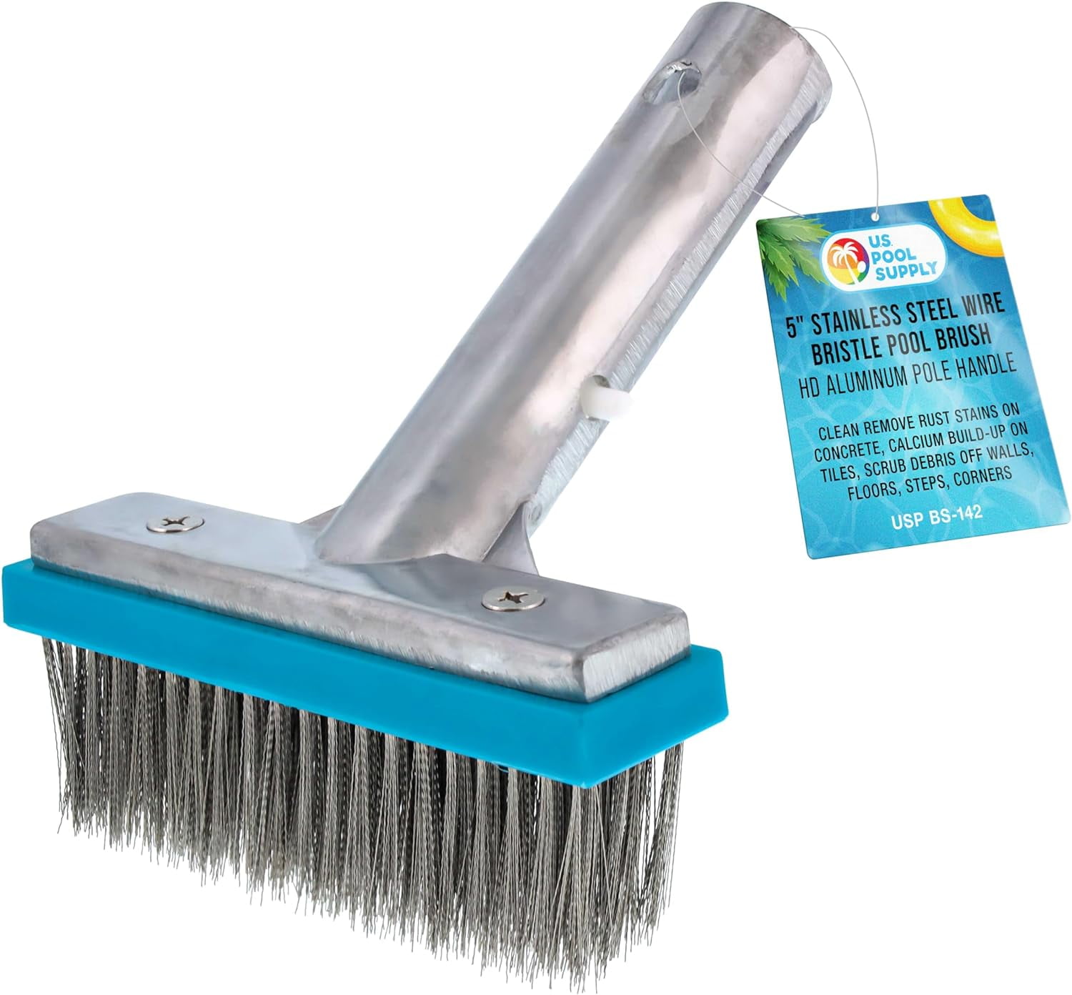 Pool Brush Head for Inground Pools - 5" Stainless Steel Pool Brush ...