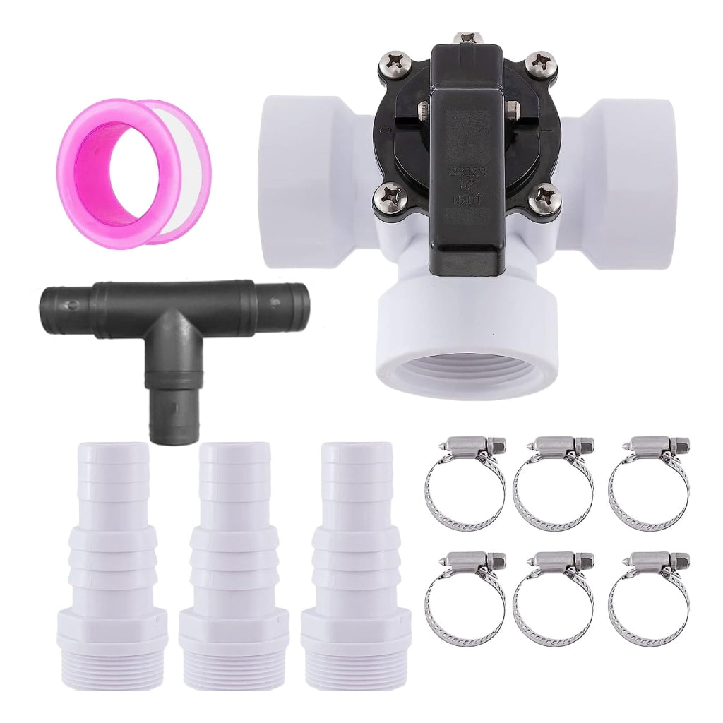 Pool Bypass Valves Adapter Set 3 Way Connection Stainless Clamps for ...