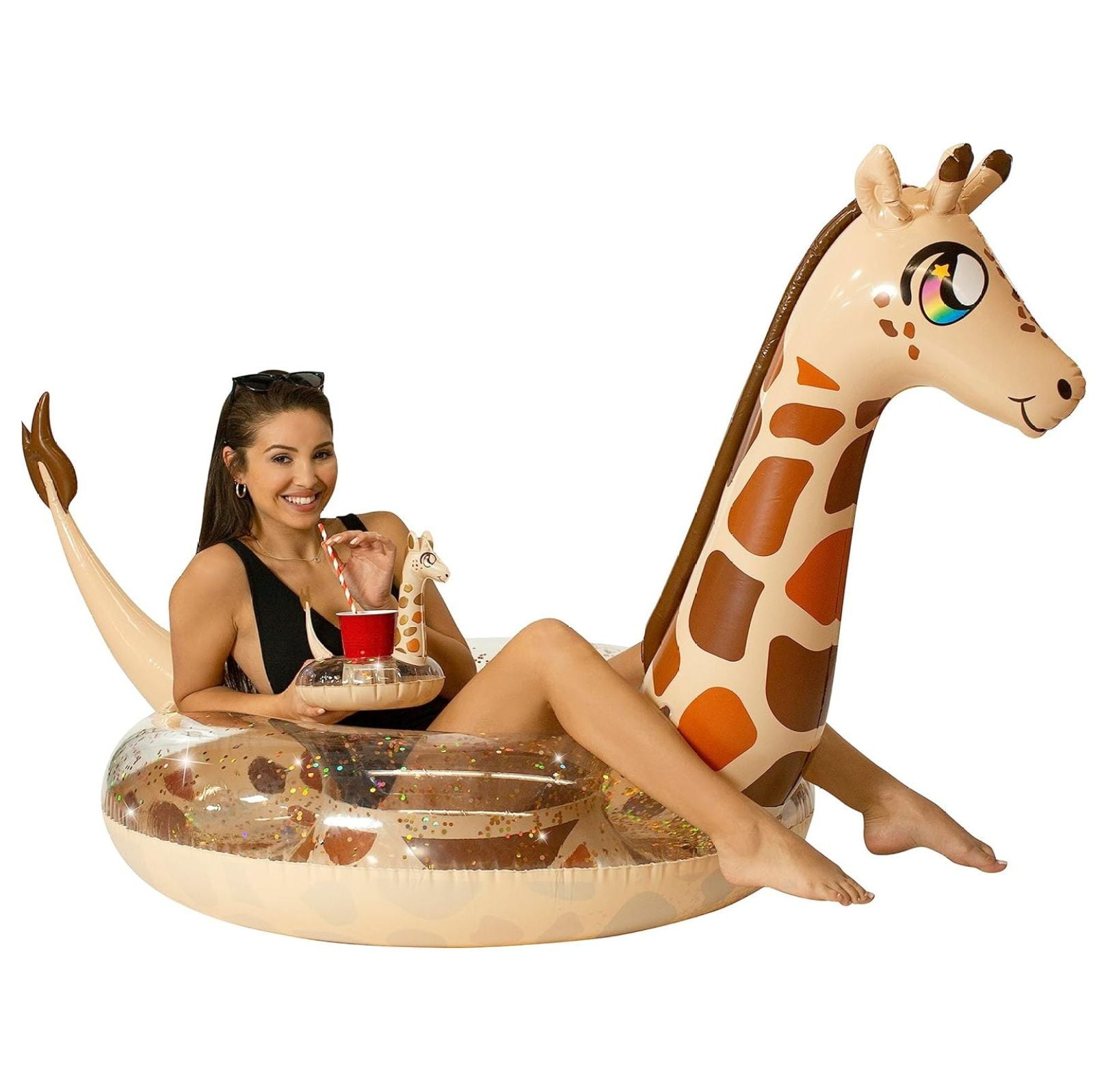 Pool Candy Glitter Giraffe Jumbo Pool Tube The Ultimate Animal Pool Float for The Beach. The ...