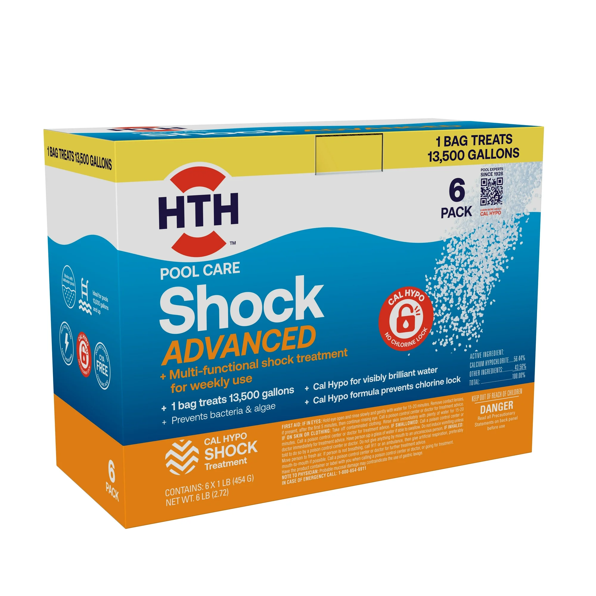 Pool Care Shock Advanced for Swimming Pools, Granules, 6 Pack, 1 lb ...