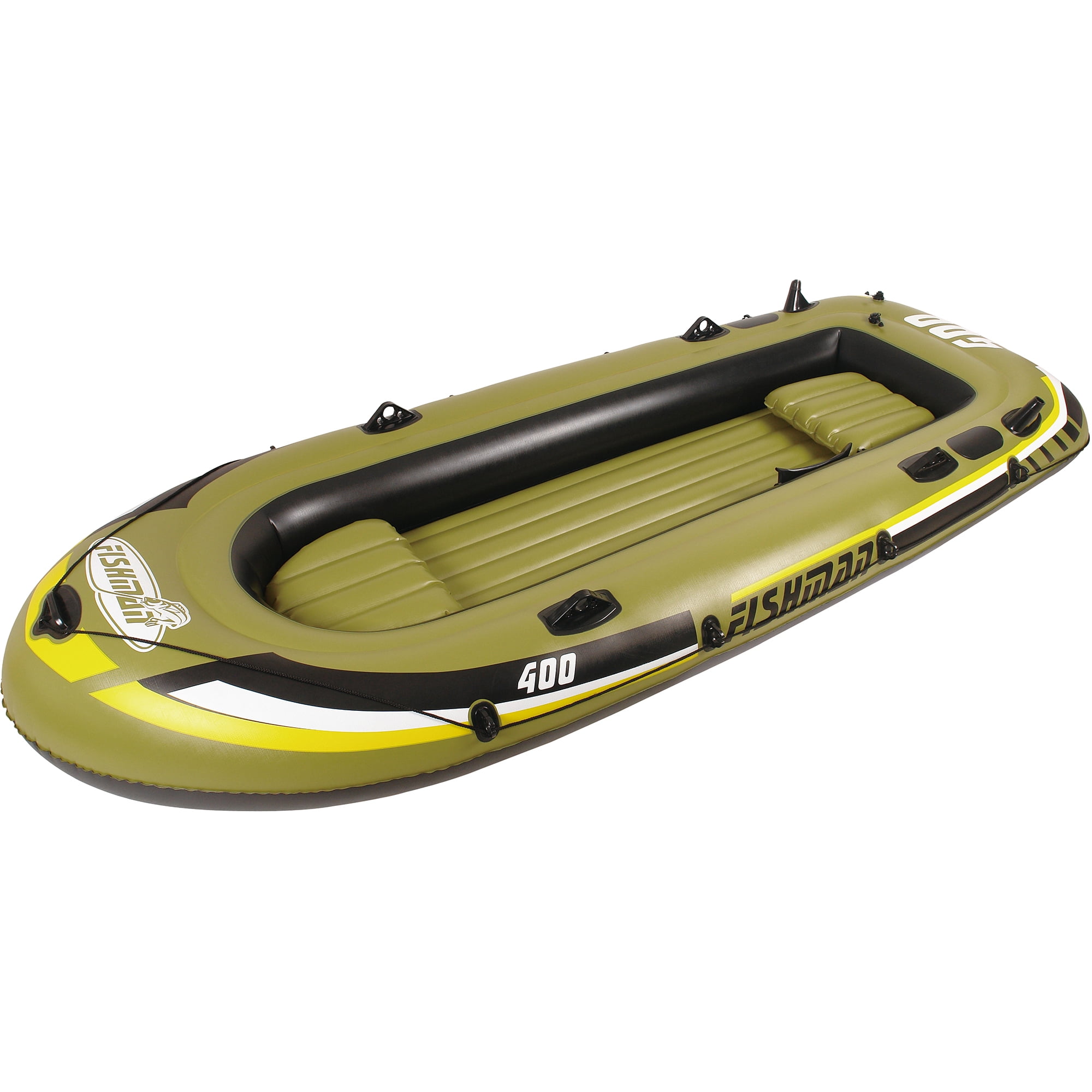 Pool Central 11' Green and Black Inflatable Fishman 400 Boat with ...