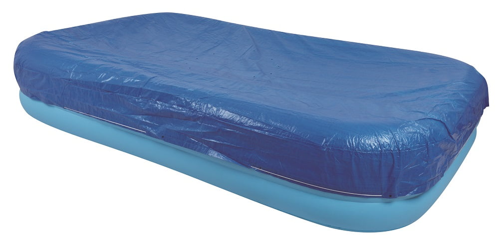 Pool Central 141" Durable Apertured Rectangular Blue Pool Cover with ...