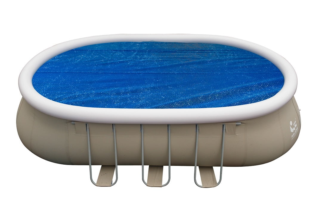 Pool Central 16.5' Blue Oval Shaped Floating Solar Cover for Steel ...