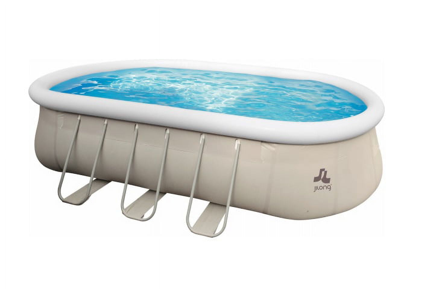 Pool Central 18' x 10' Oval Steel Frame Above Ground Swimming Pool Set ...