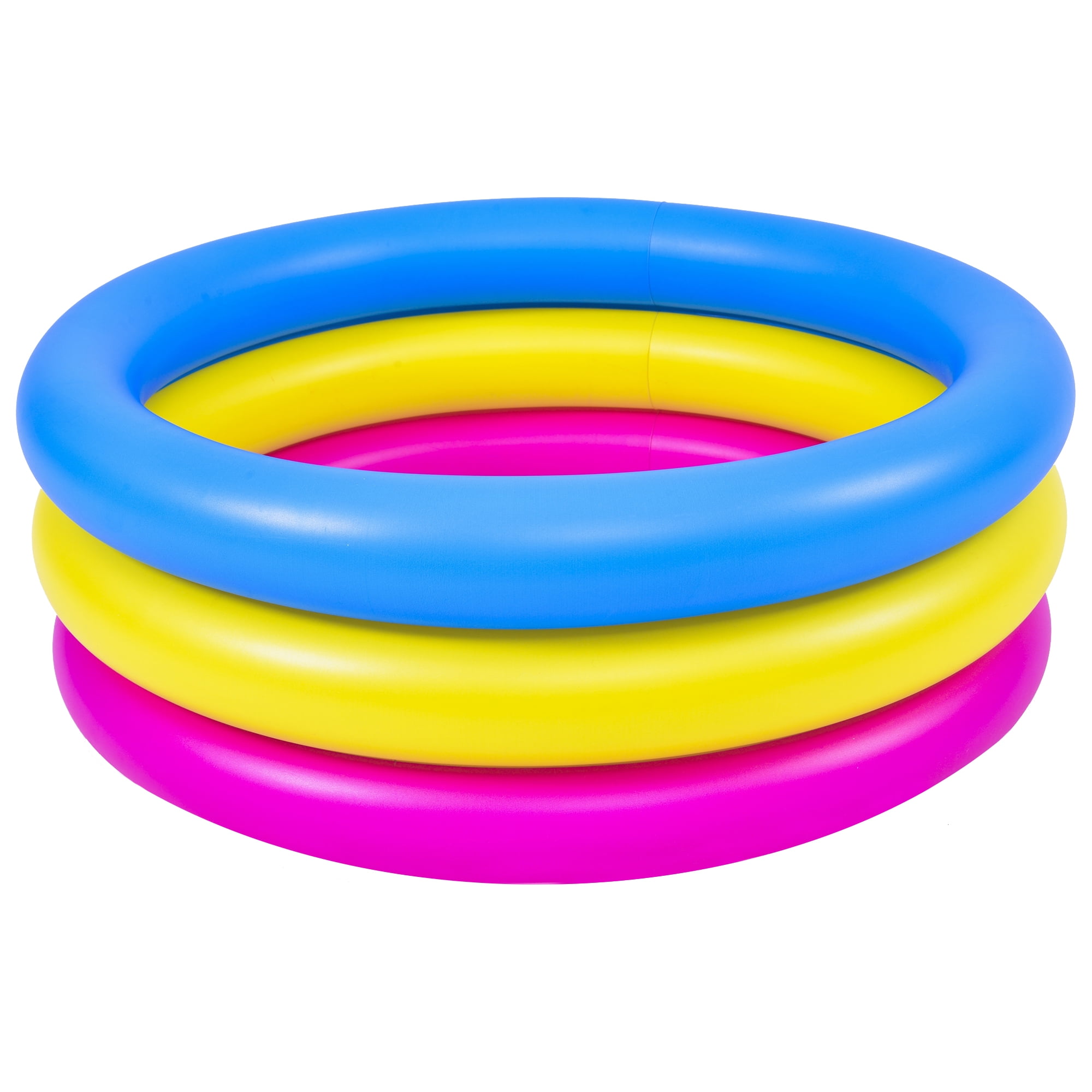 Pool Central 30" Inflatable Pink, Yellow and Blue Children's Swimming ...