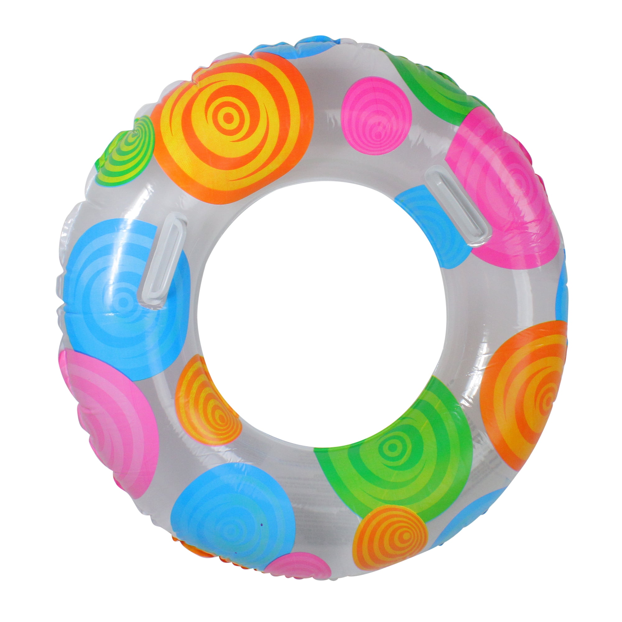 Pool Central 35" Inflatable Swirl Polka Dot 1-Person Transparent ...