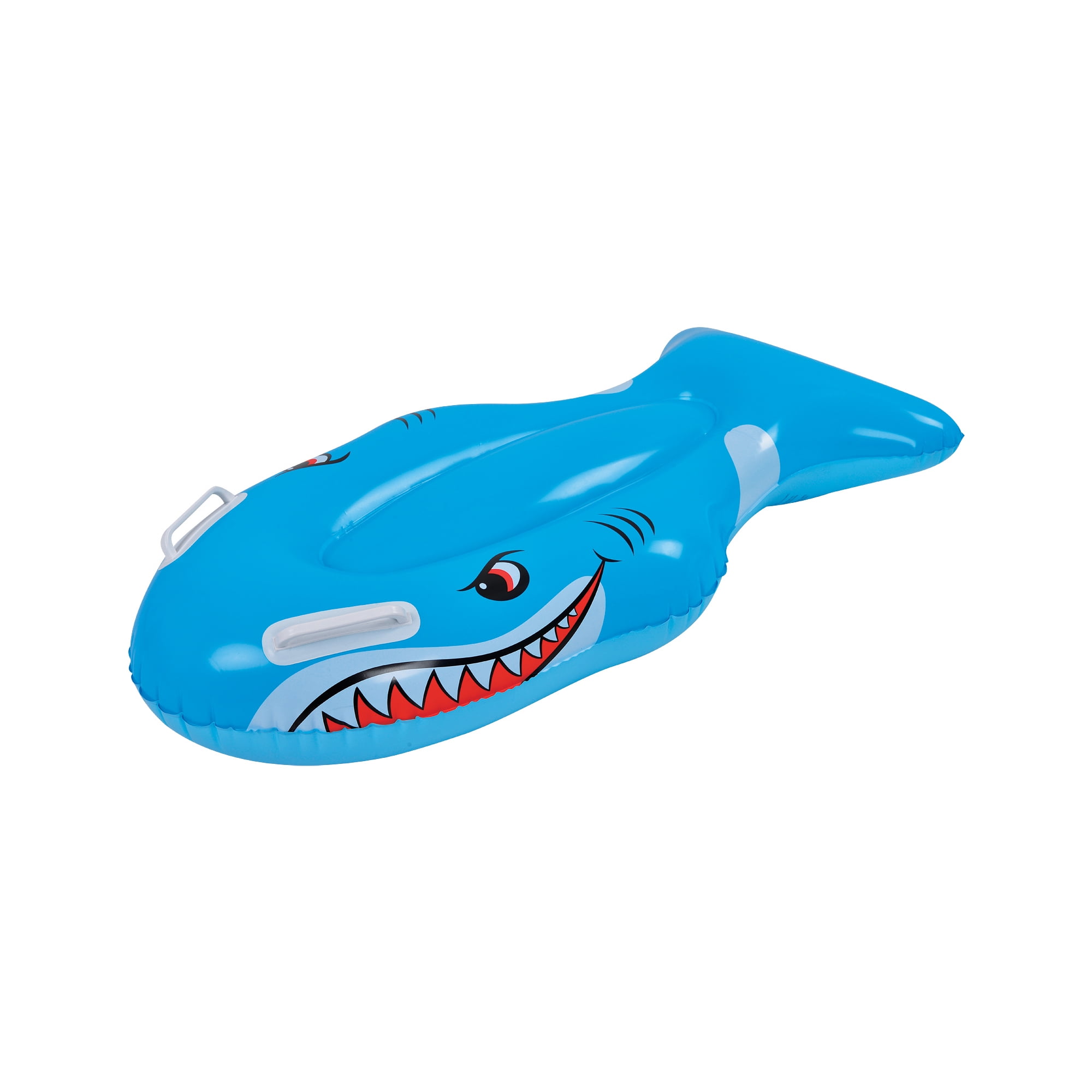 Pool Central 39" Inflatable Blue Shark Swimming Pool Kickboard Float ...