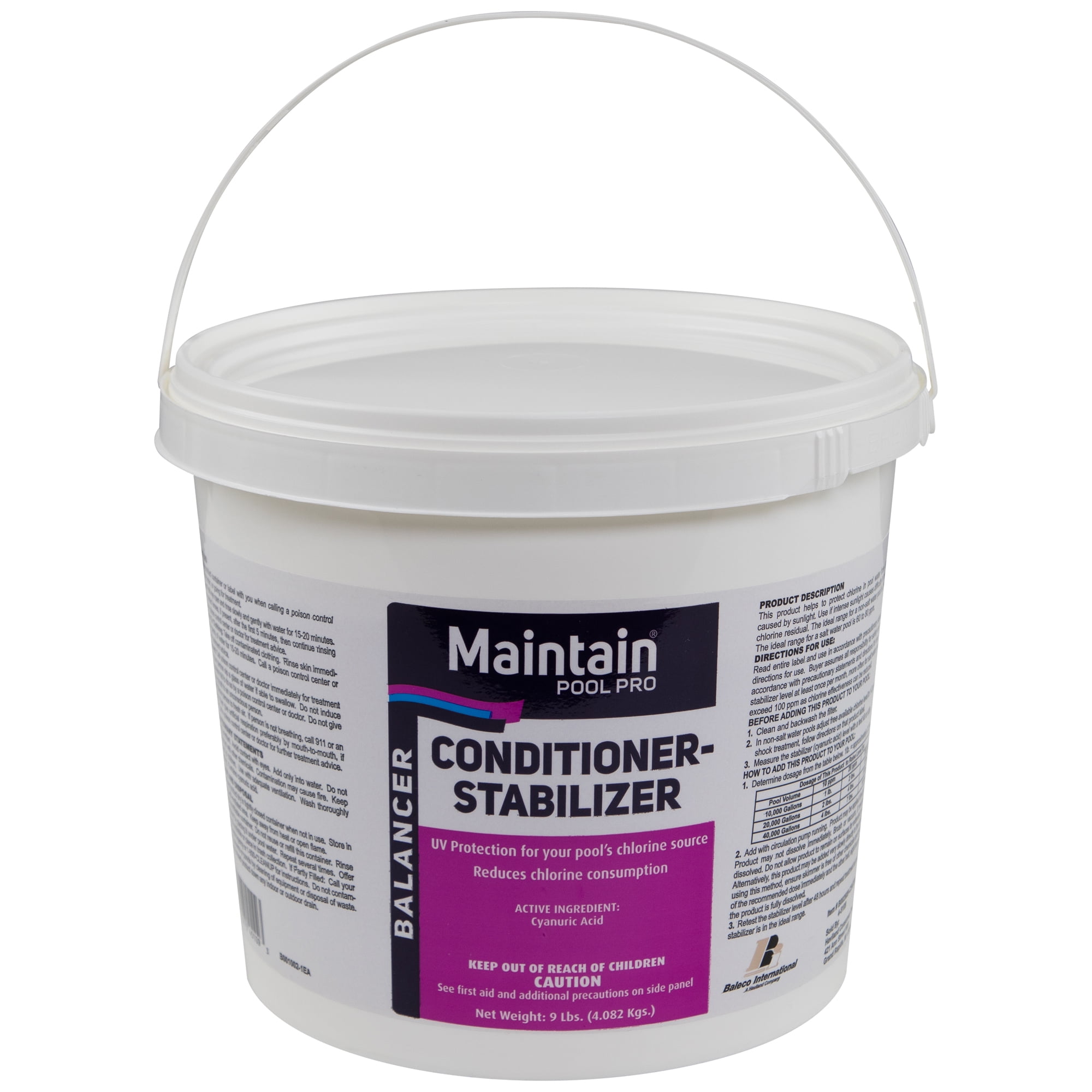 Pool Central Maintain Pool Pro Balancer Conditioner Stabilizer - 9 lbs ...
