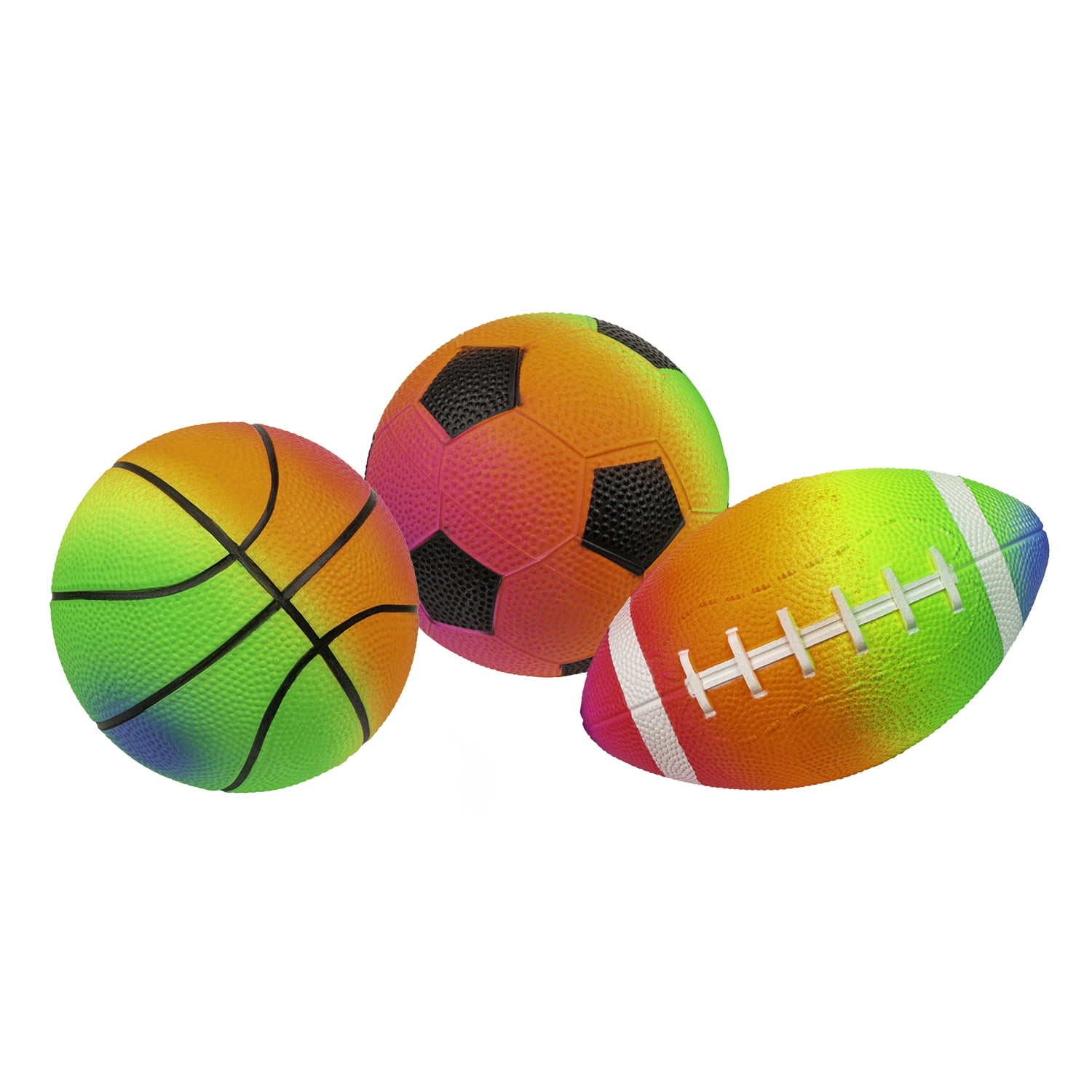 Pool Central Set of 3 Rainbow Pebble Textured PVC Sports Water Sports ...