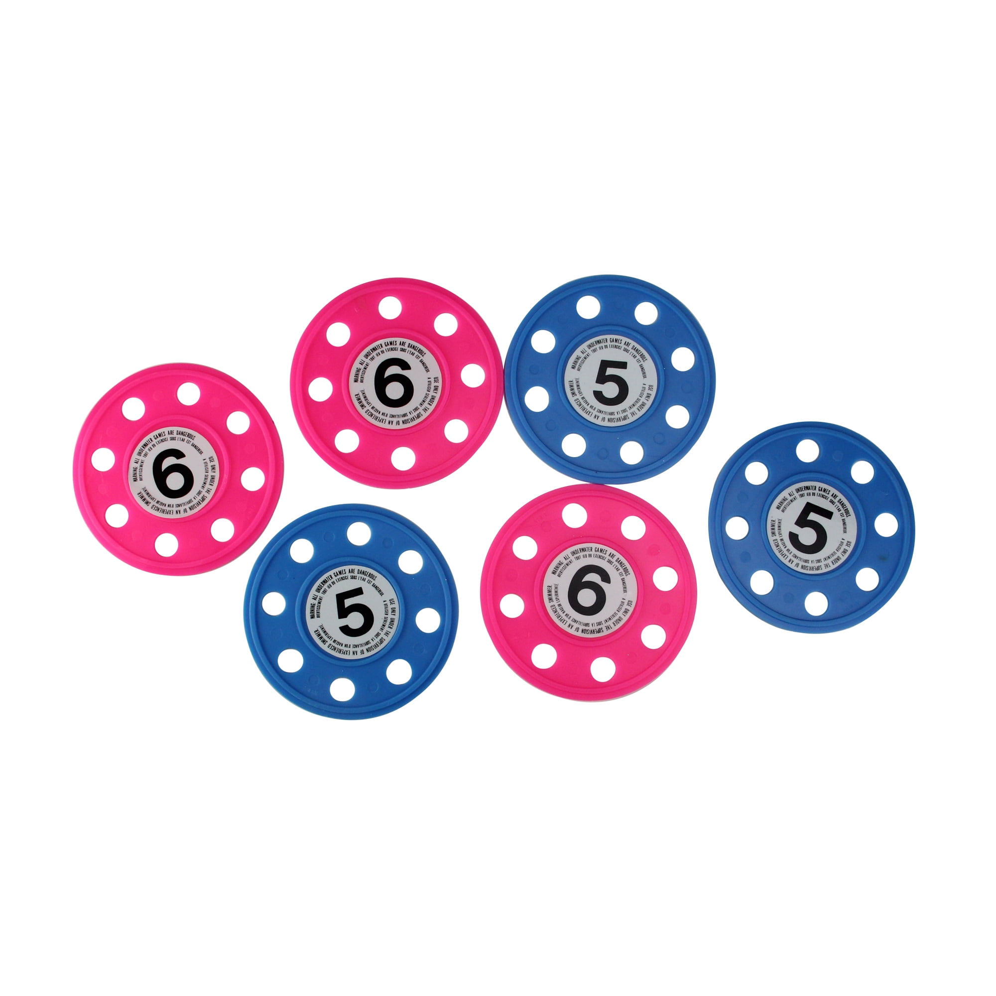 Pool Central Set of 6 Swimming Pool Diving Game Discs 4" - Pink/Blue ...