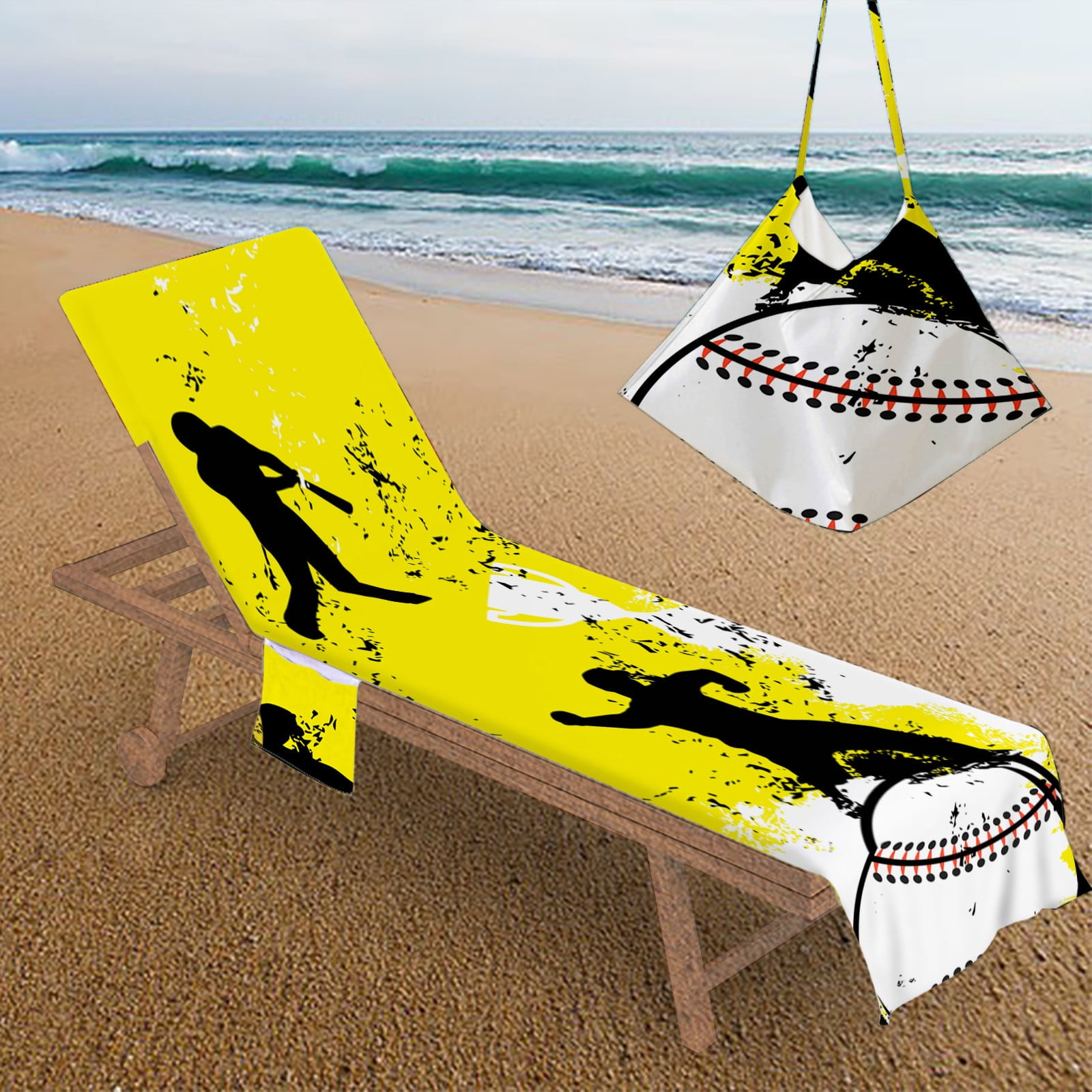 Pool Chair Towel with Side Pockets,Microfiber Chaise Lounge Chair Towel ...