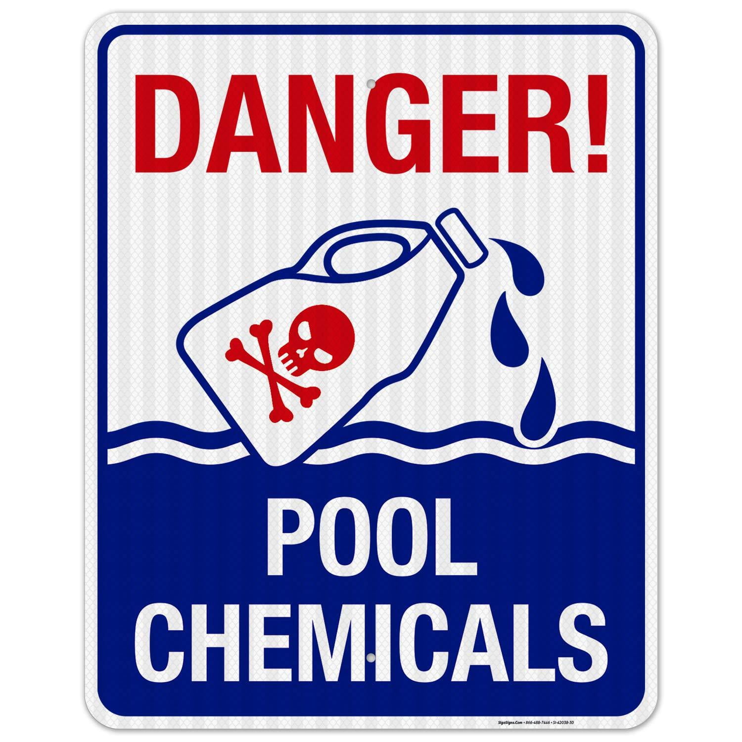 Pool Chemicals Pool Sign, 24x30 Inches, 3M EGP Reflective .080 Aluminum ...