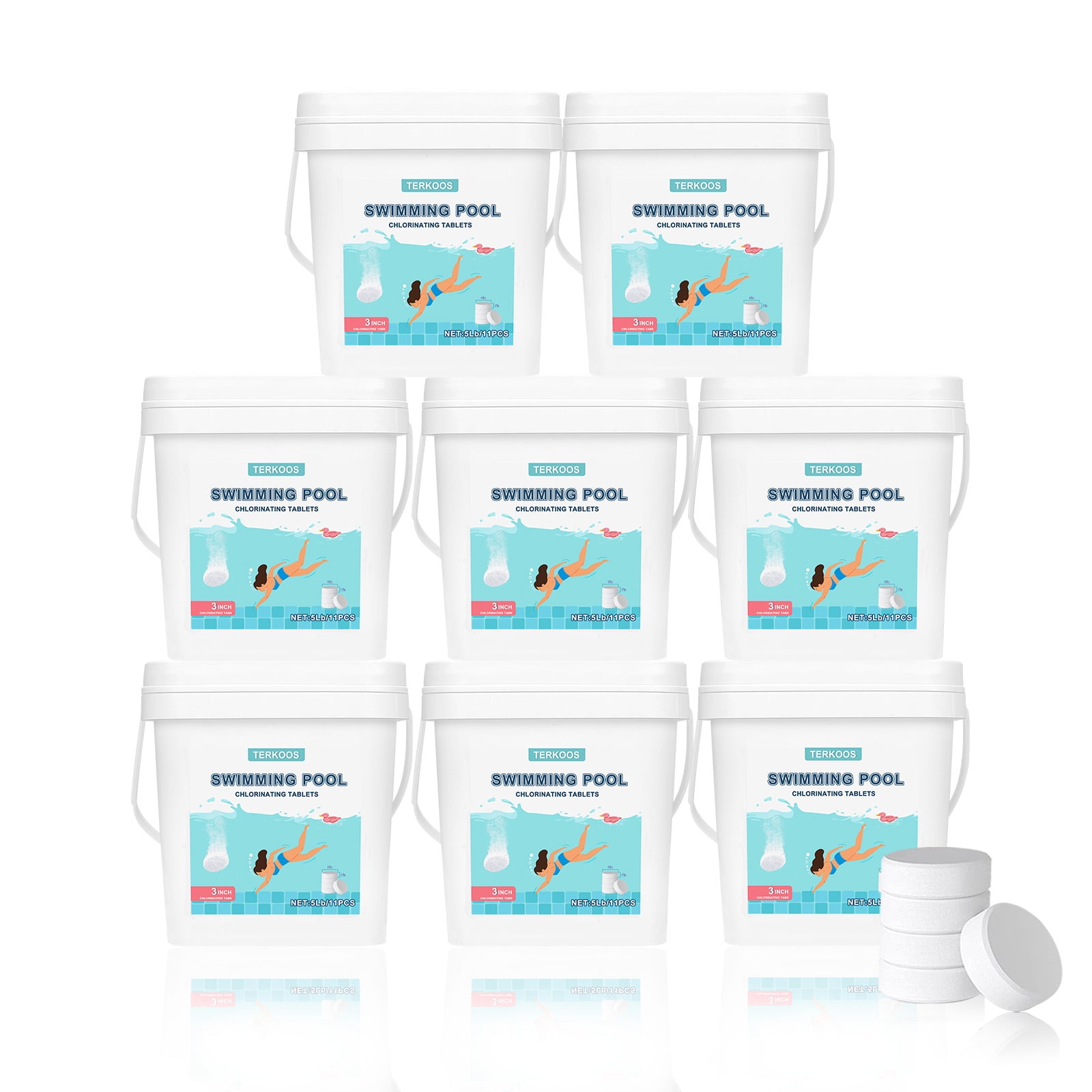 Pool Chemicals Tablets Pool Chlorine Tablets With Test Strips 8 Pack 5