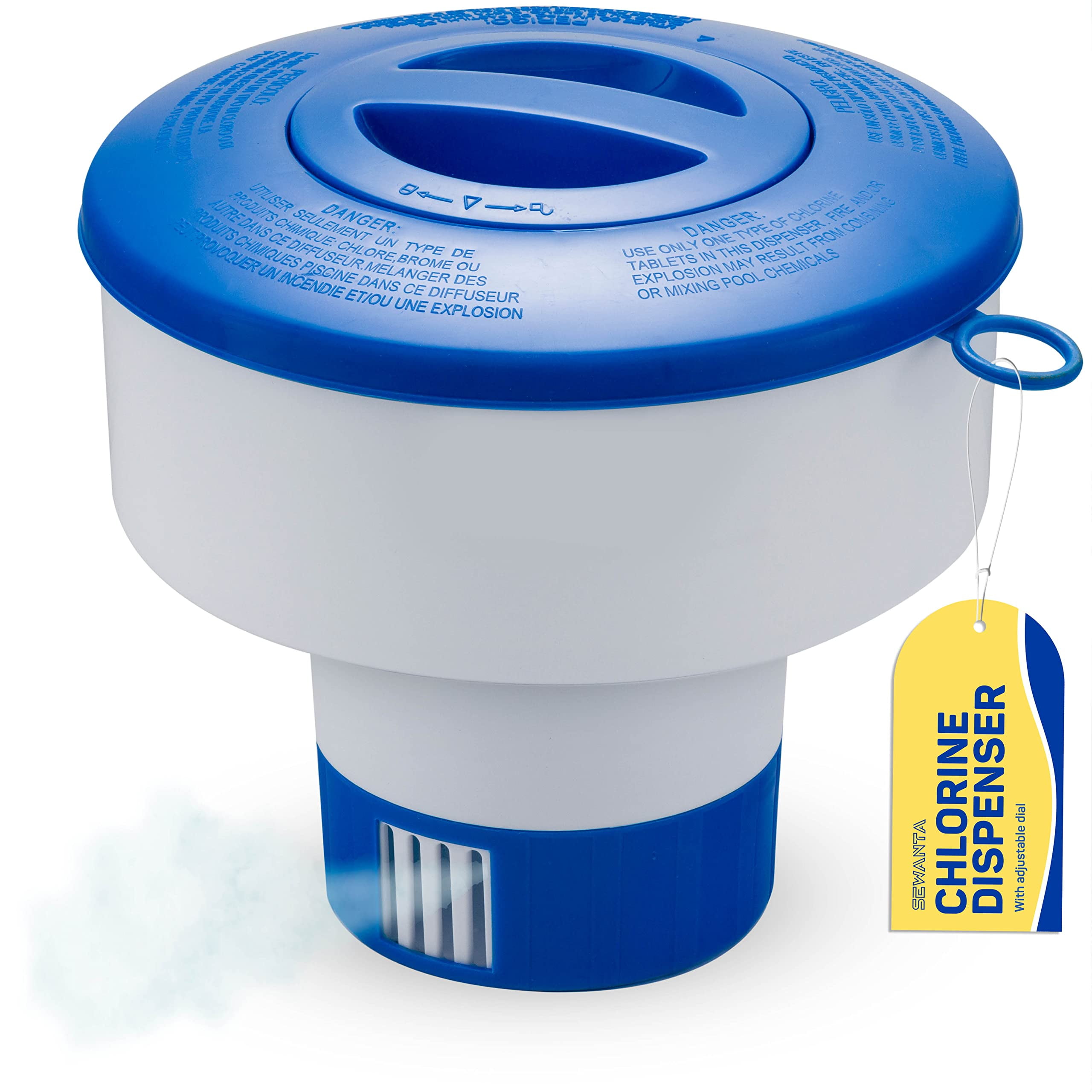 Pool Chlorine Floater Dispenser for 3 Inch Tablets, Adjustable Flow ...