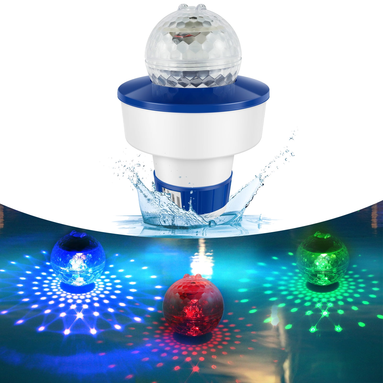 Pool Chlorine Floater with Solar Ball Light Floating Chlorine Dispenser ...