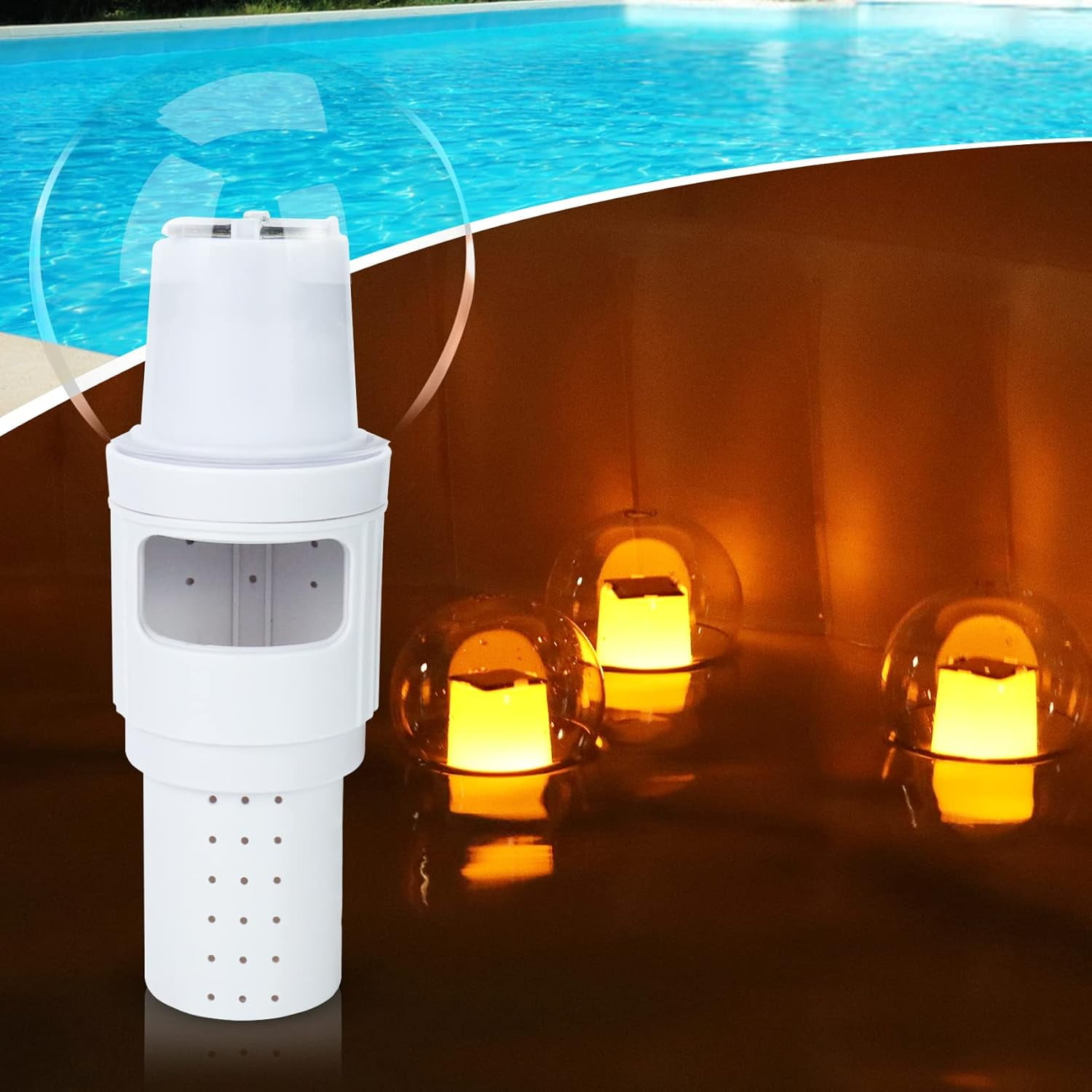 Pool Chlorine Floater,Solar Floating Chlorine Dispenser for Pool,Hot ...
