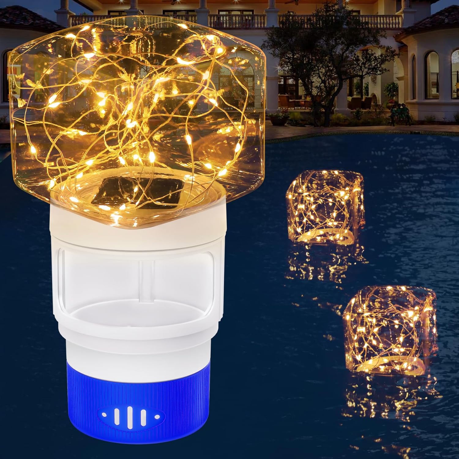 Pool Chlorine Floater Solar Light, Floating Pool Chlorine Dispenser ...