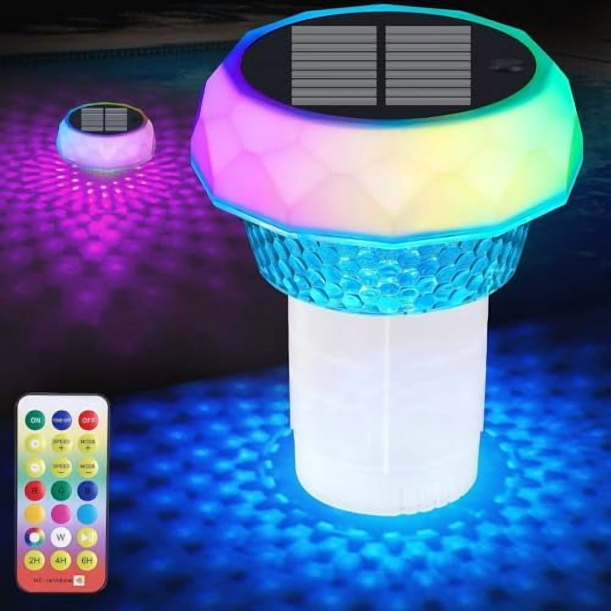 Pool Chlorine Floater with Solar Light Sensor Lamp（Only Lights Up at ...