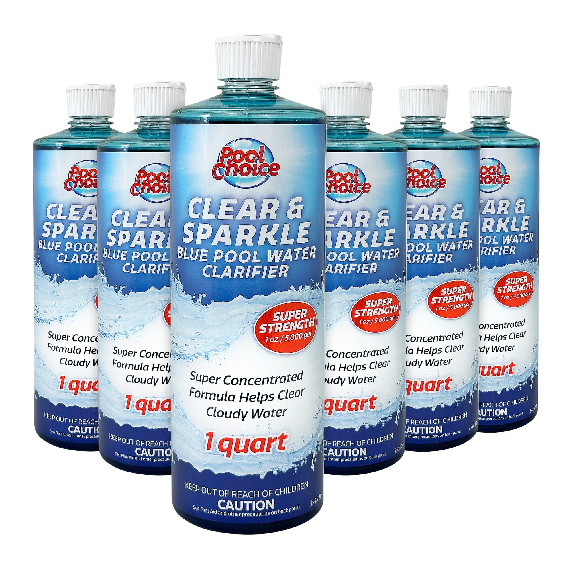 Pool Choice Clear and Sparkle Blue Pool Water Clarifier, 1-Quart, 6 ...