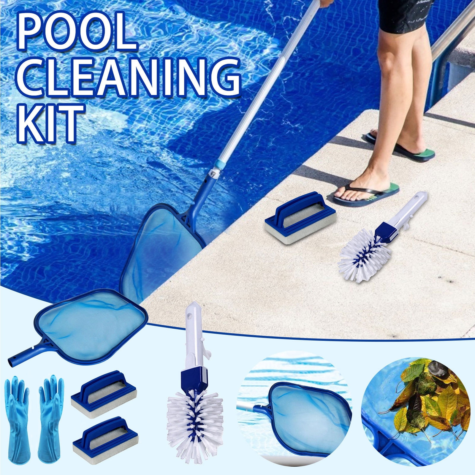 Pool Cleaning Tools, Swimming Pool Vacuum, Pool Brush, Adjustable ...
