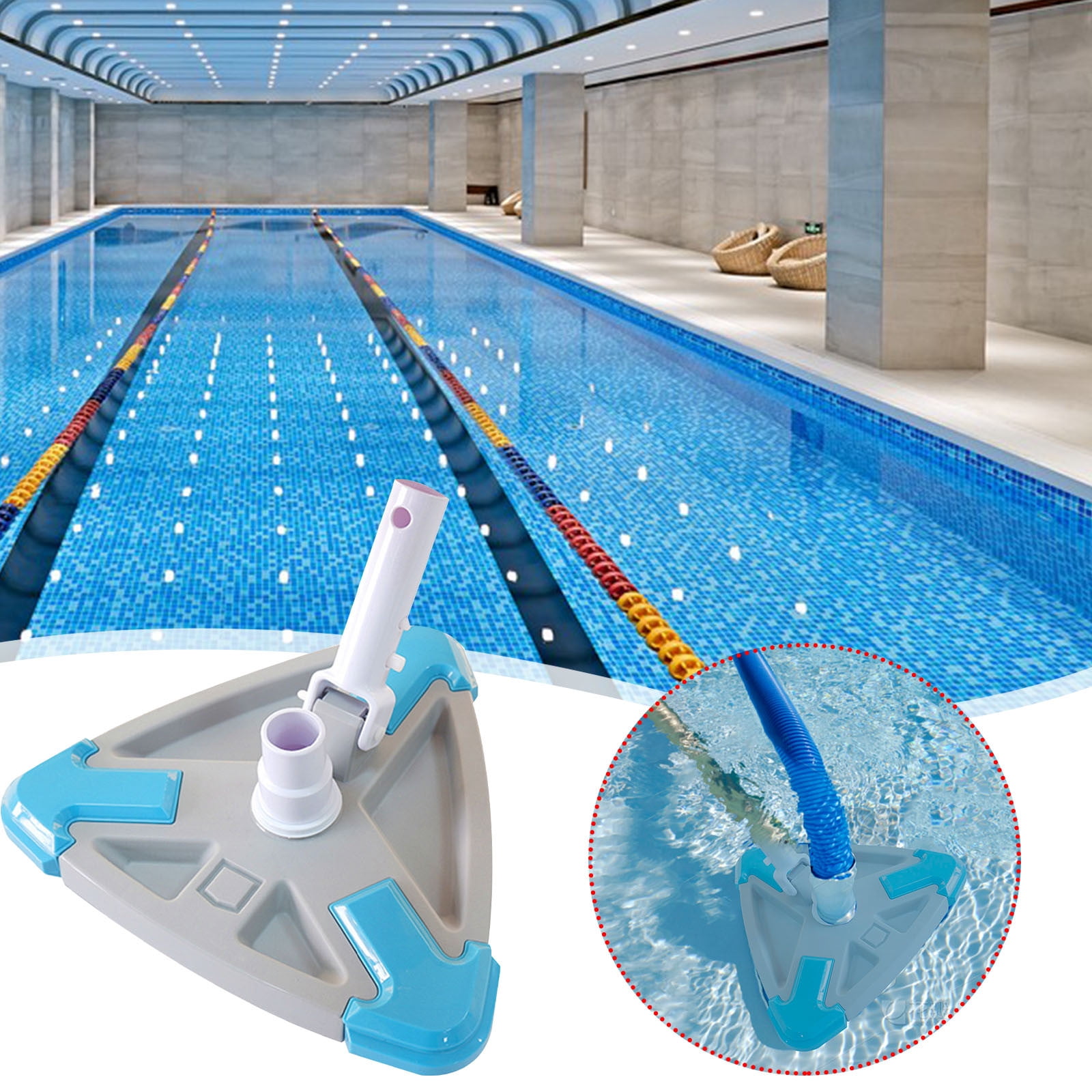 Pool Cleaning Triangular Vacuum, Suction Powered Brush, Stainless Steel ...