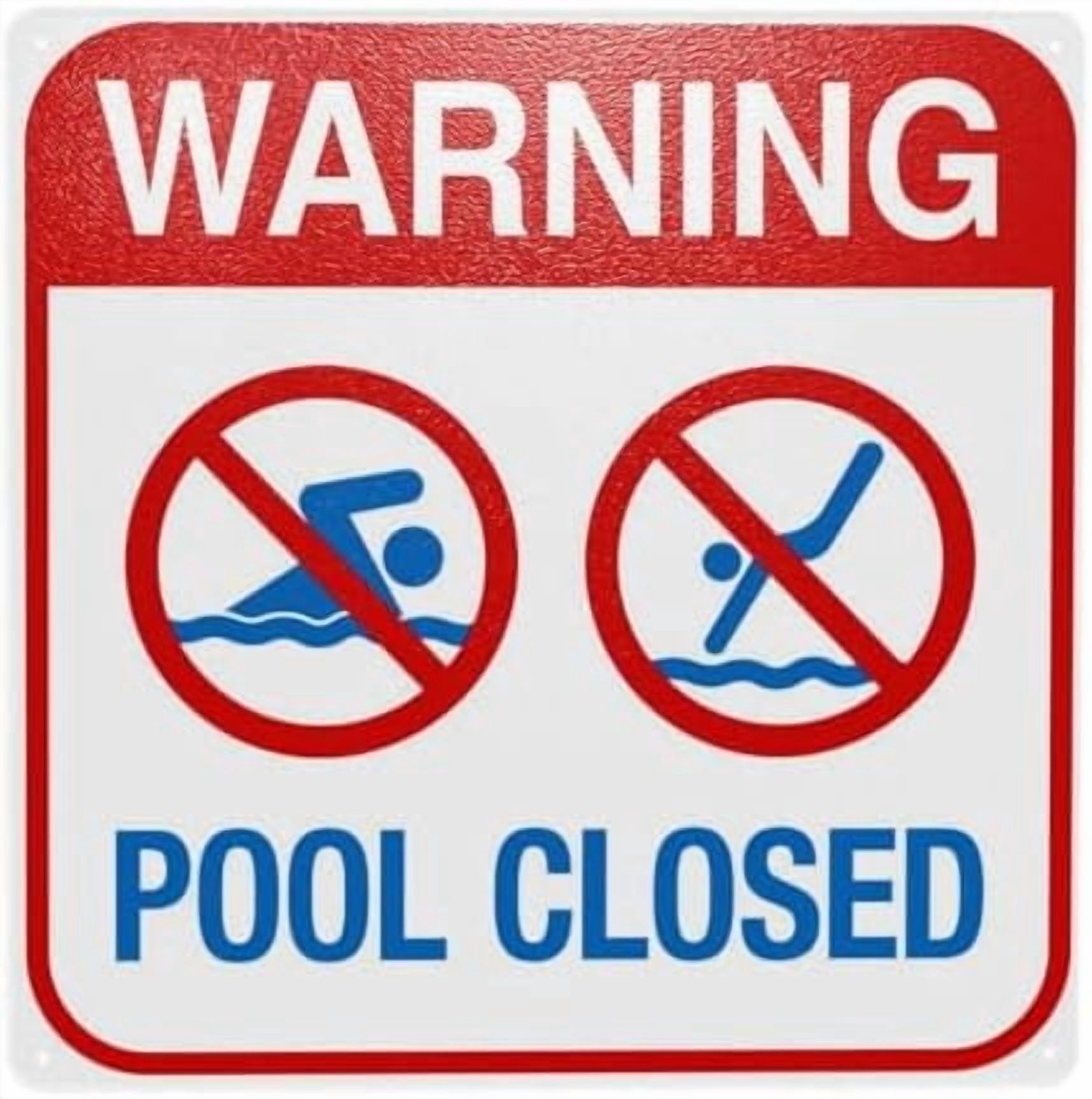 Pool Closed Warning Sign, Pool Rules Security Metal Signs for Home ...