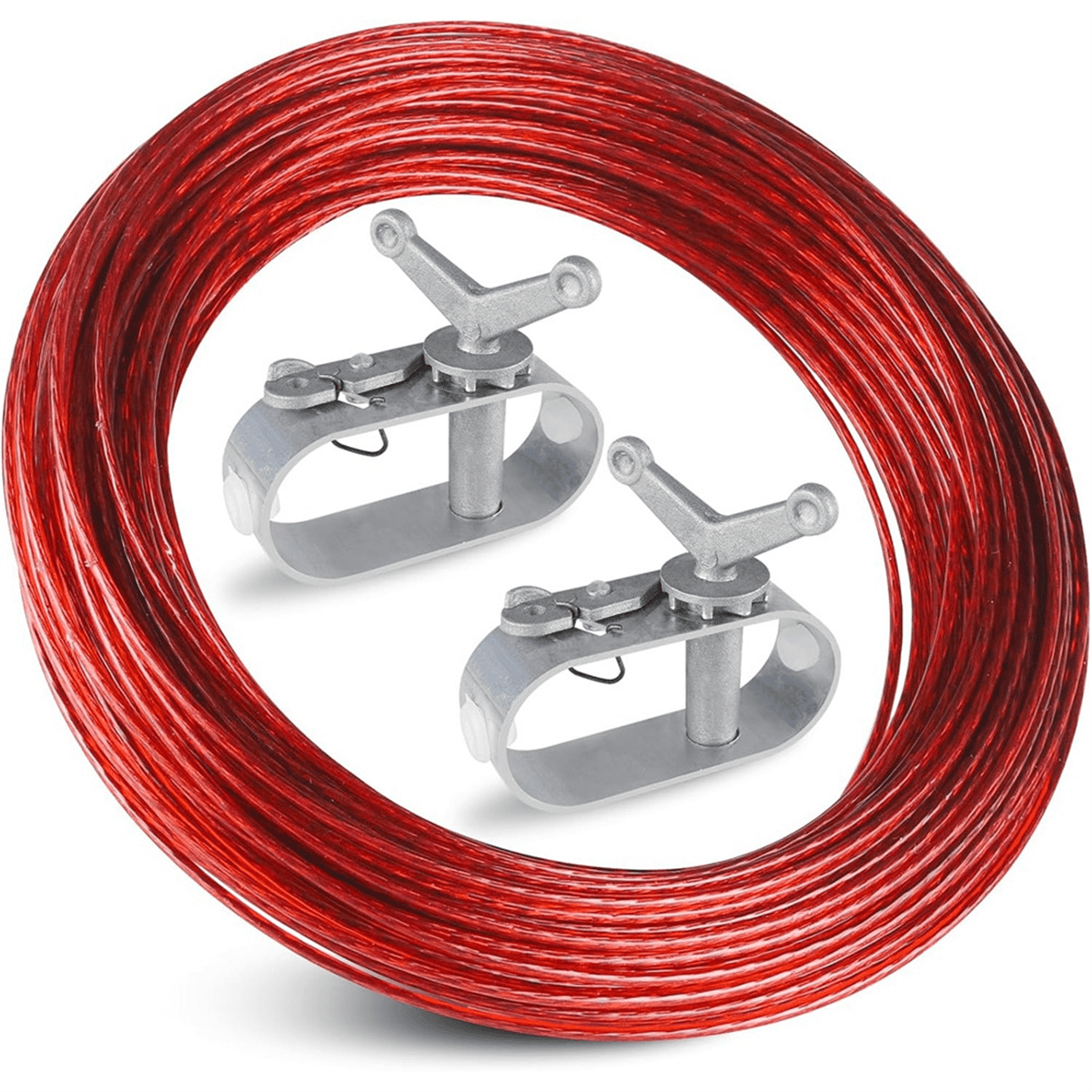 Pool Cover Cable and 2 Winches, Plastic Coated Steel Cable, Aluminum ...