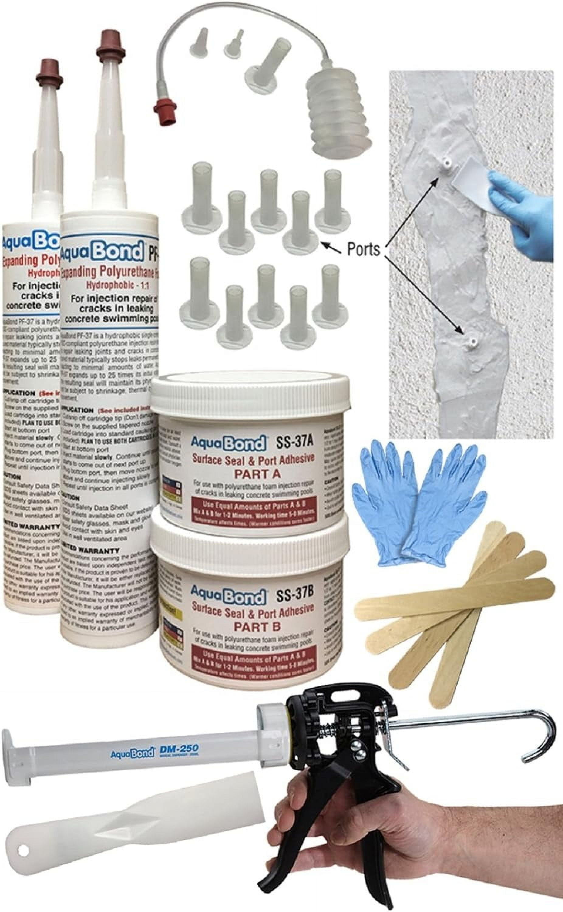 Pool Crack Repair Kit | Gunite, Fiberglass, and Concrete Pool Repair ...
