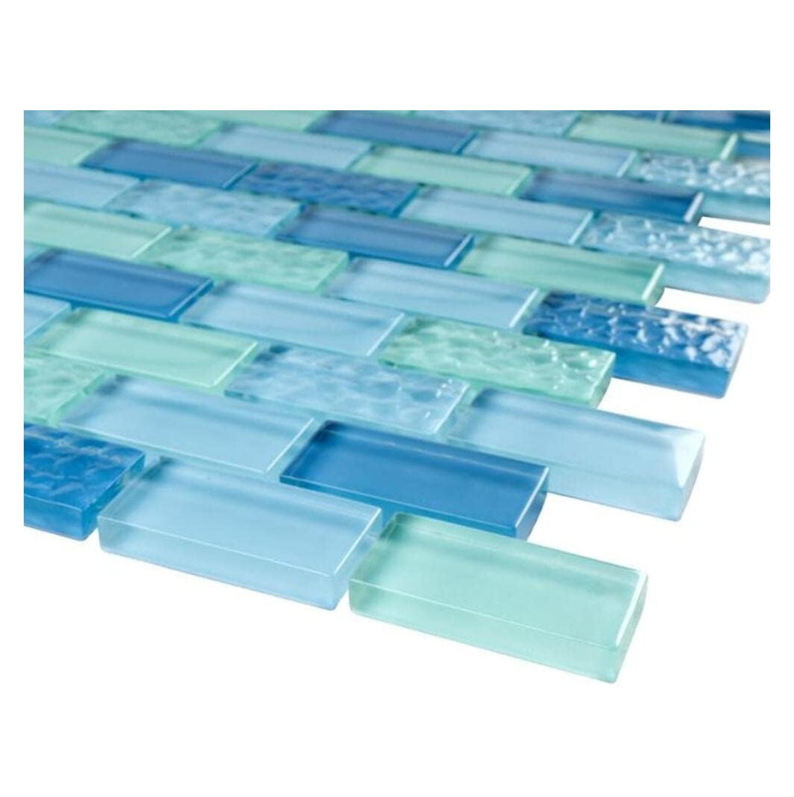 Pool Crystal Subway Glass Mosaic Wall Tile Backsplash for Bathroom ...