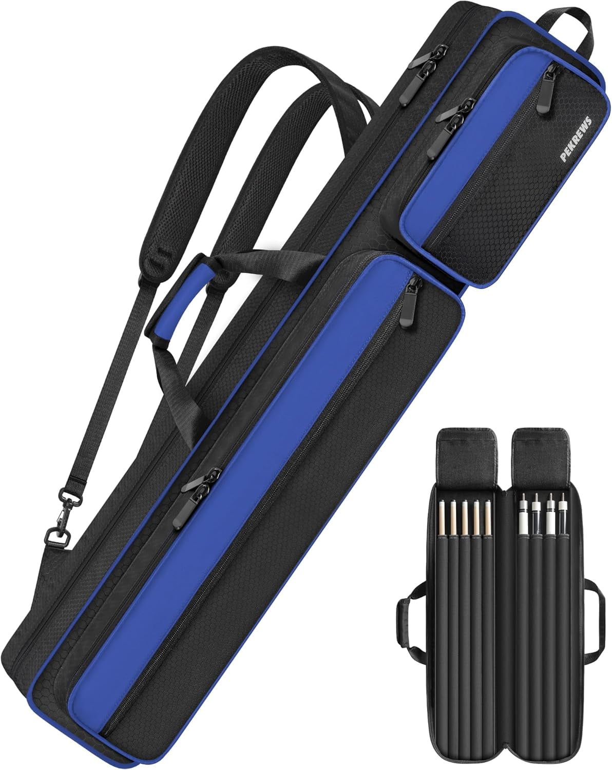 Pool Cue Case, Pool Stick Case 4x5 with Multiple Pockets Holds 4 Butts ...