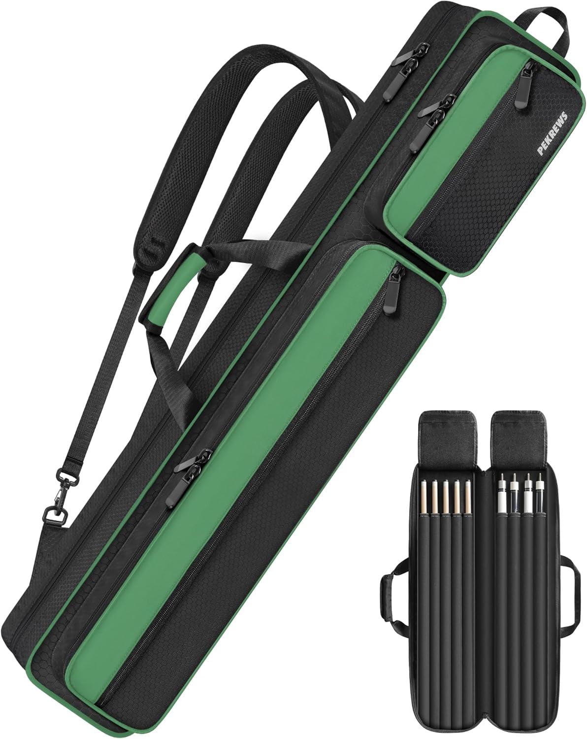 Pool Cue Case, Pool Stick Case 4x5 with Multiple Pockets Holds 4 Butts ...