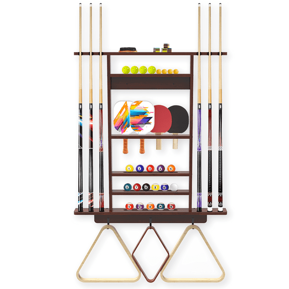 Pool Stick Holder Floor Stand, 2-IN-1 Pool Cue Rack & Ping Pong Paddle ...