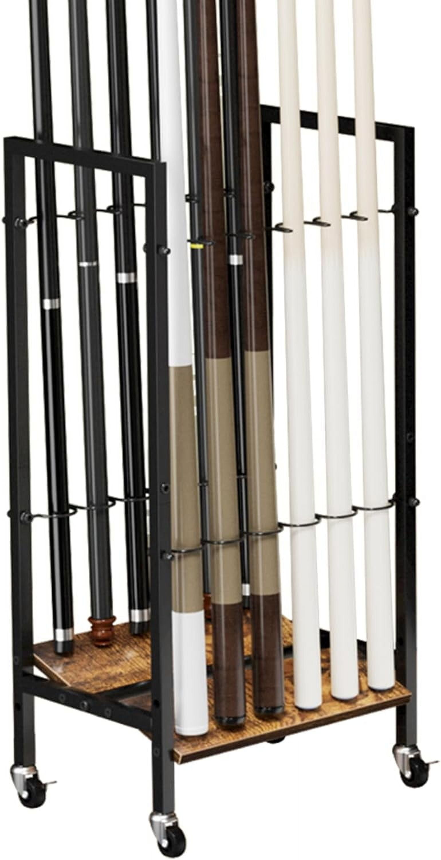 Pool Cue Rack with Wheels - Portable Rolling Pool Stick Holder Pool ...