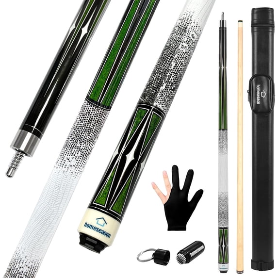 HomeSeason, Pool Cue Stick, 58" Maple Wood with Case, 13mm Tip ...