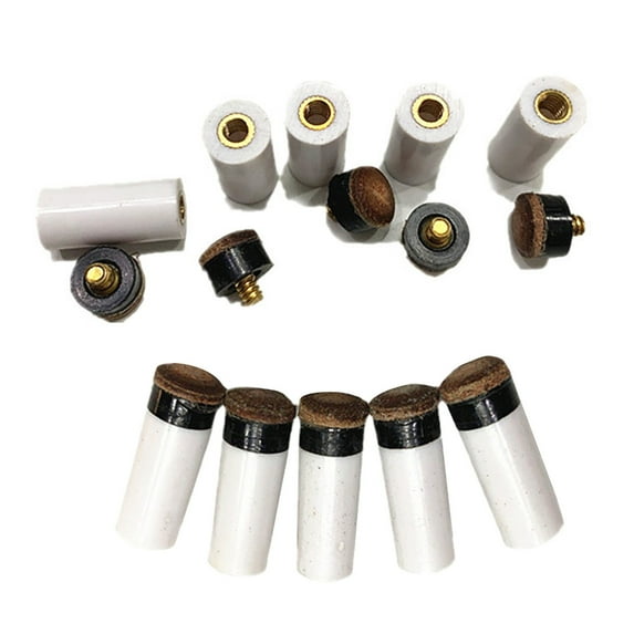 Pool Cue Tips, Sets of 10 Billiard Cues Tips with White Pool Cue Stick ...