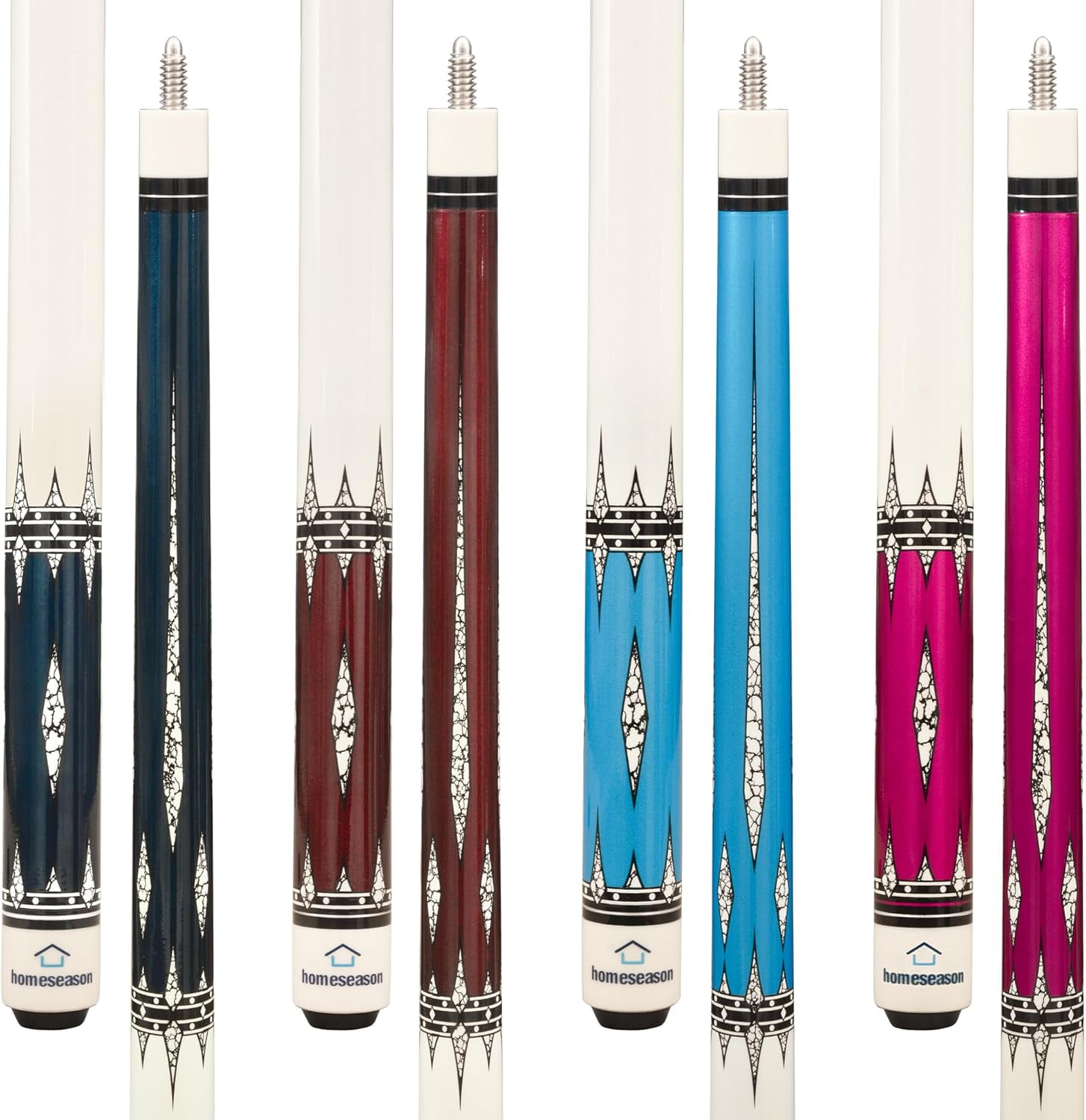 Pool Cues 58 inch Pool Cue Stick with 13mm Fiber Leather tip 20oz 4-Colors for Beginner ...