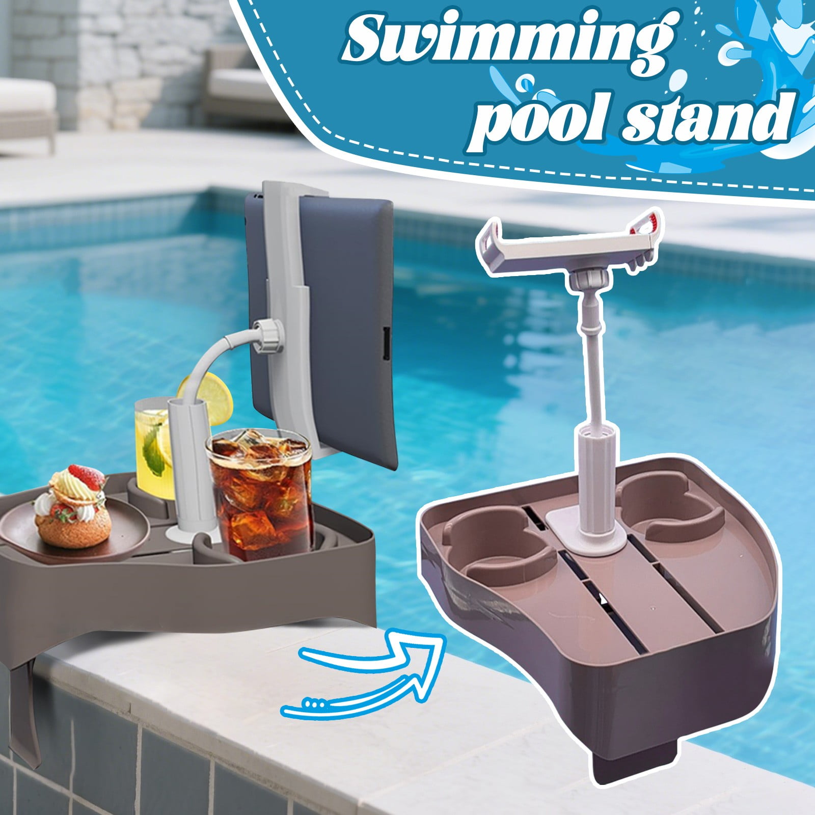 Pool Cup Holder 3-in-1 Adjustable Cup Holder and Phone Stand for ...