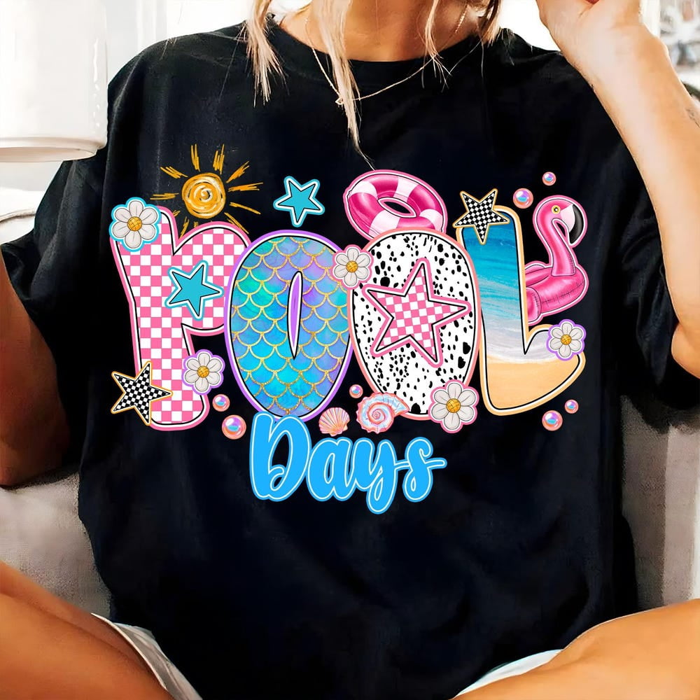 Pool Days Shirt, Summer Shirt, Beach Vibes Shirt, Mermaid Scale Pool ...