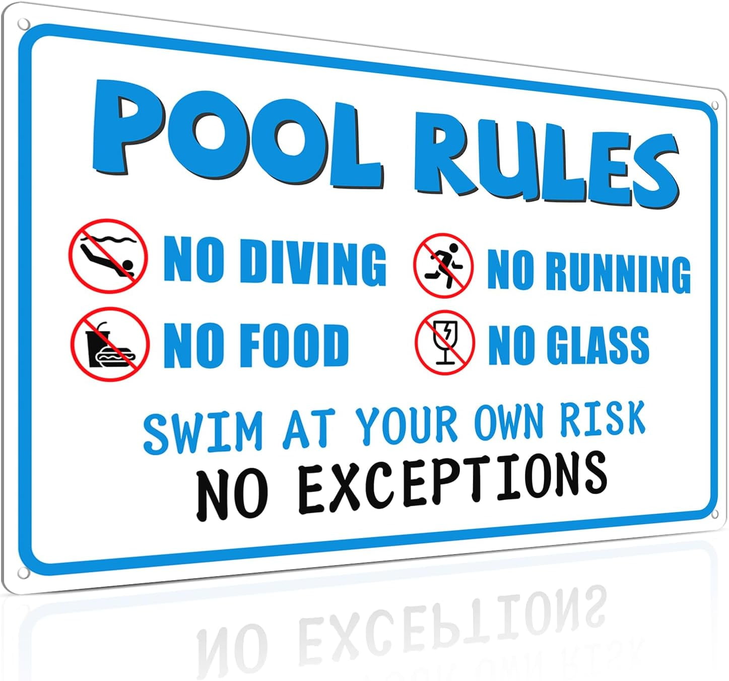 Pool Deck Accessories for Above Pools Swimming Pool Sign - Rust-Free ...