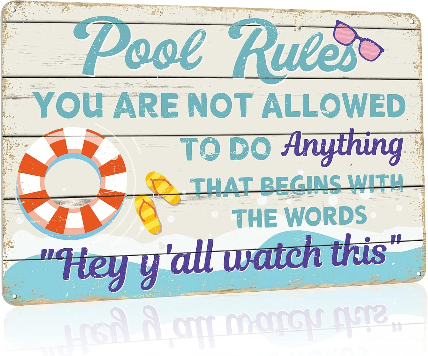 Pool Decor Sign, Pool Decorations Outdoor, Perfect for Beach, Home, Bar ...