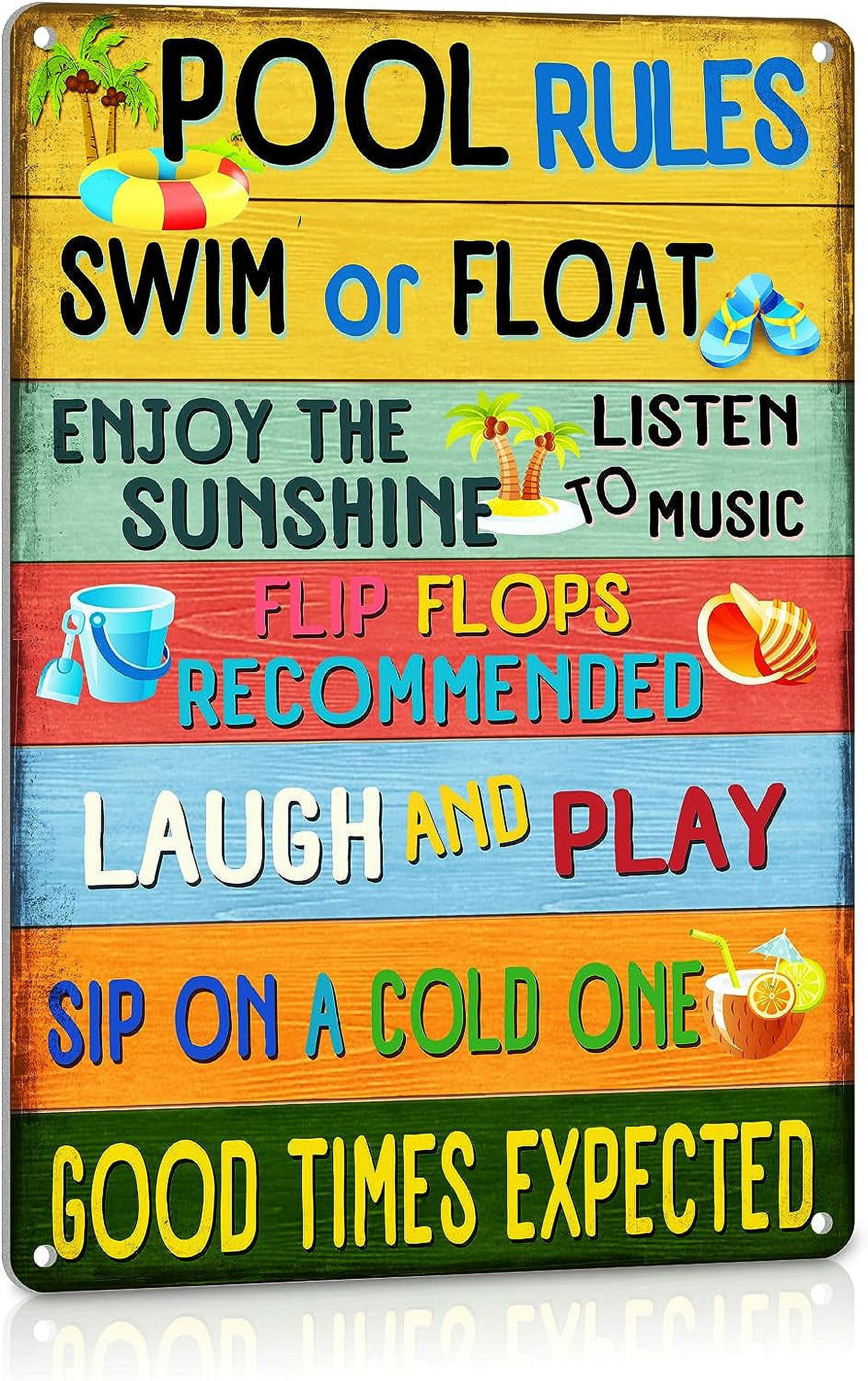 Pool Decorations Outdoor, Funny Pool Rules Signs Margaritaville Decor ...