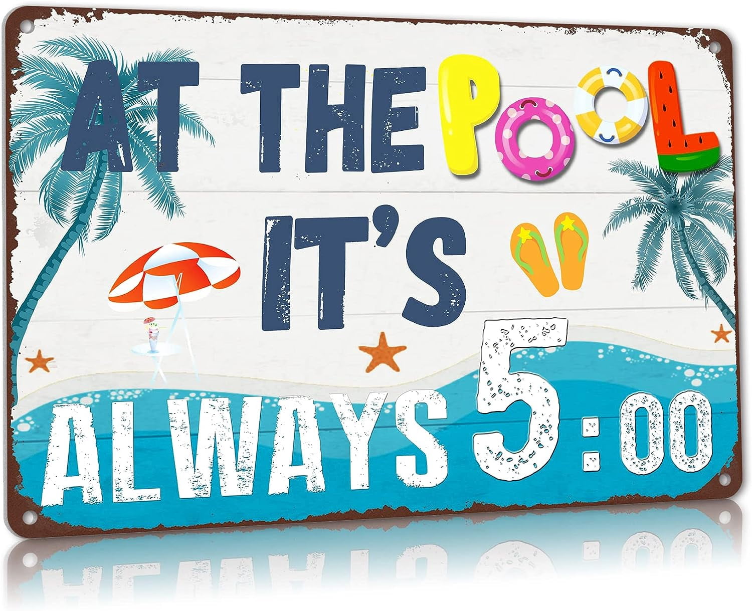 Pool Decorations Outdoor, Funny Pool Rules Signs Margaritaville Decor ...